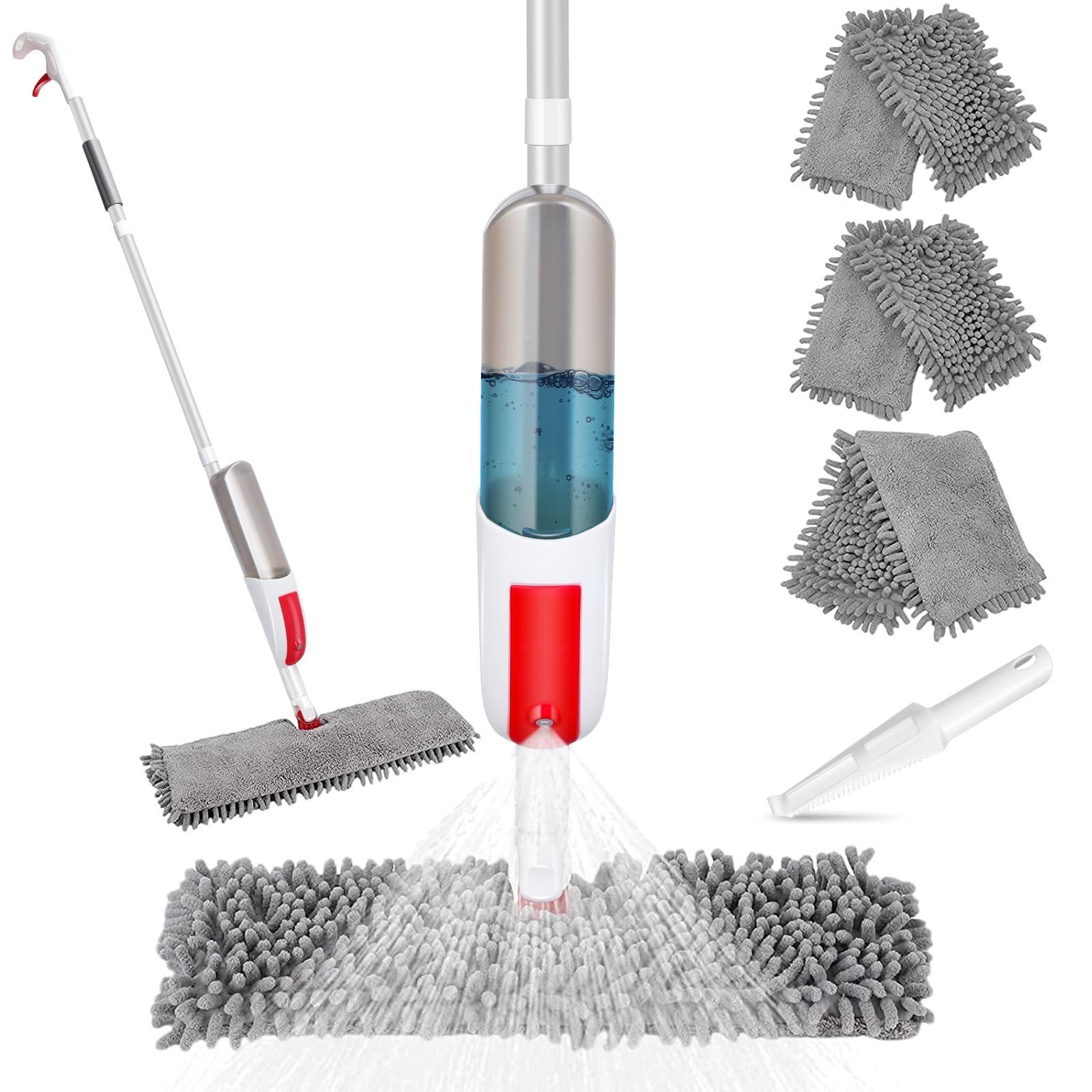 Myiosus Spray Mop, Double Sided Spray Mop with 3 Washable Reusable Pads ...
