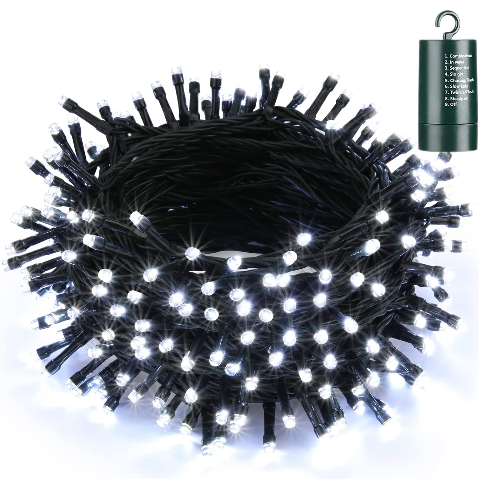 Joomer Christmas Lights Battery Powered, 20M 200 LED Christmas Tree ...