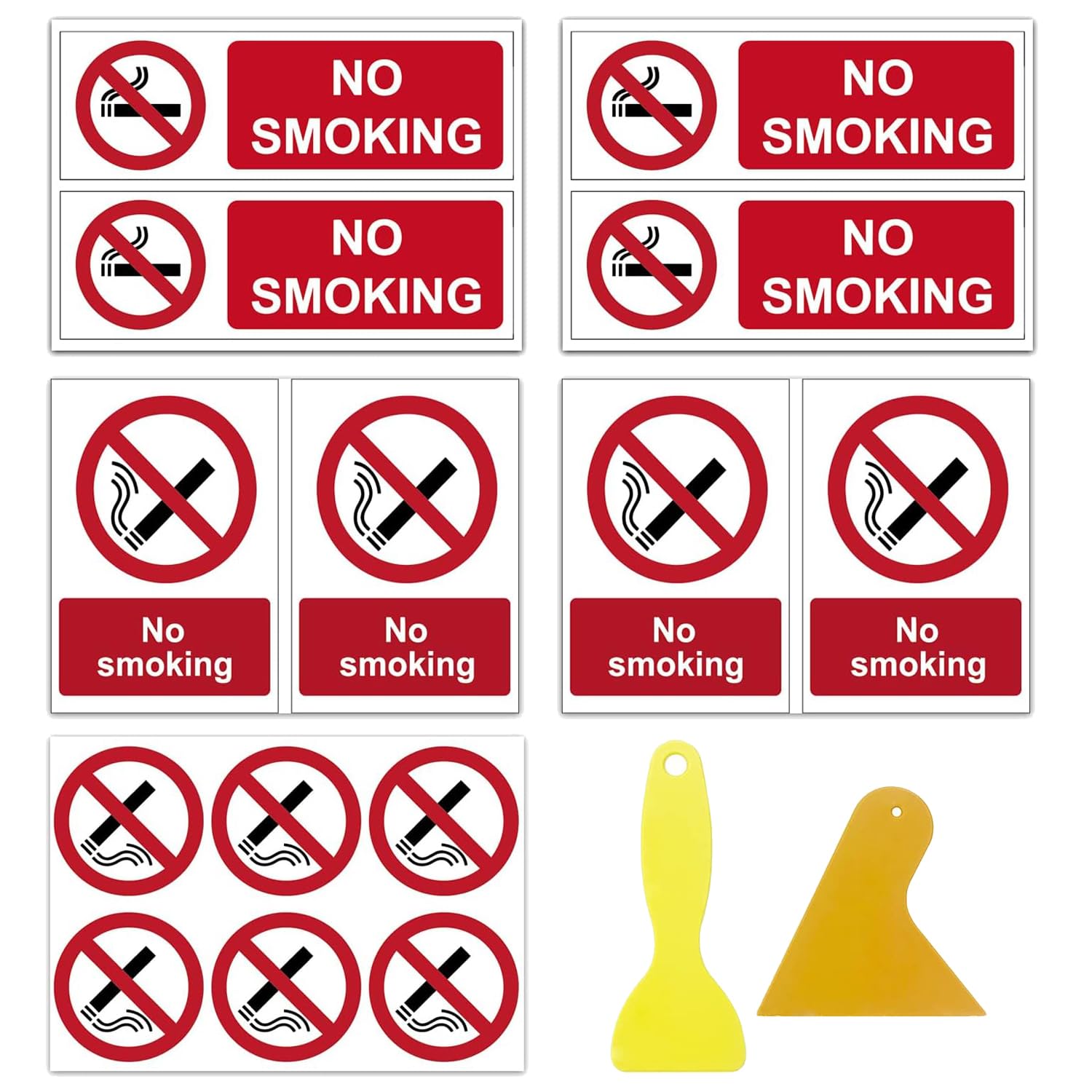 14 No Smoking On These Premises Sign With 2 Scrapers,3 Styles No ...