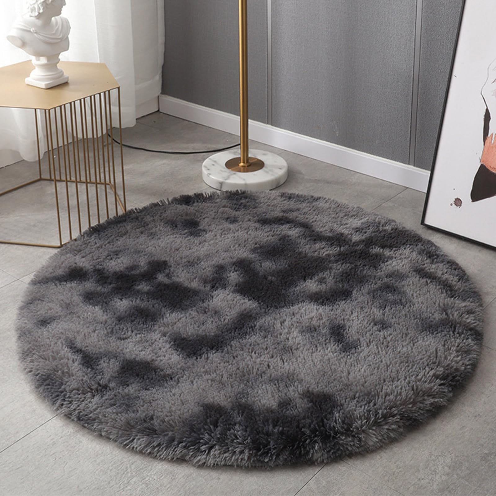 HARESLE Round Rugs Living Room - Round Rugs 60cm for Bedroom Anti Slip ...