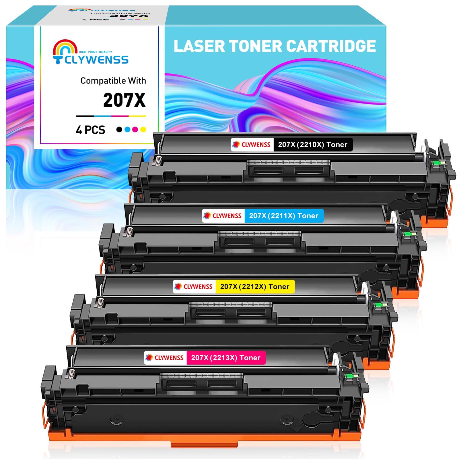 Clywenss 207X Toner Cartridges (With Chip) Compatible with HP 207X 207A ...