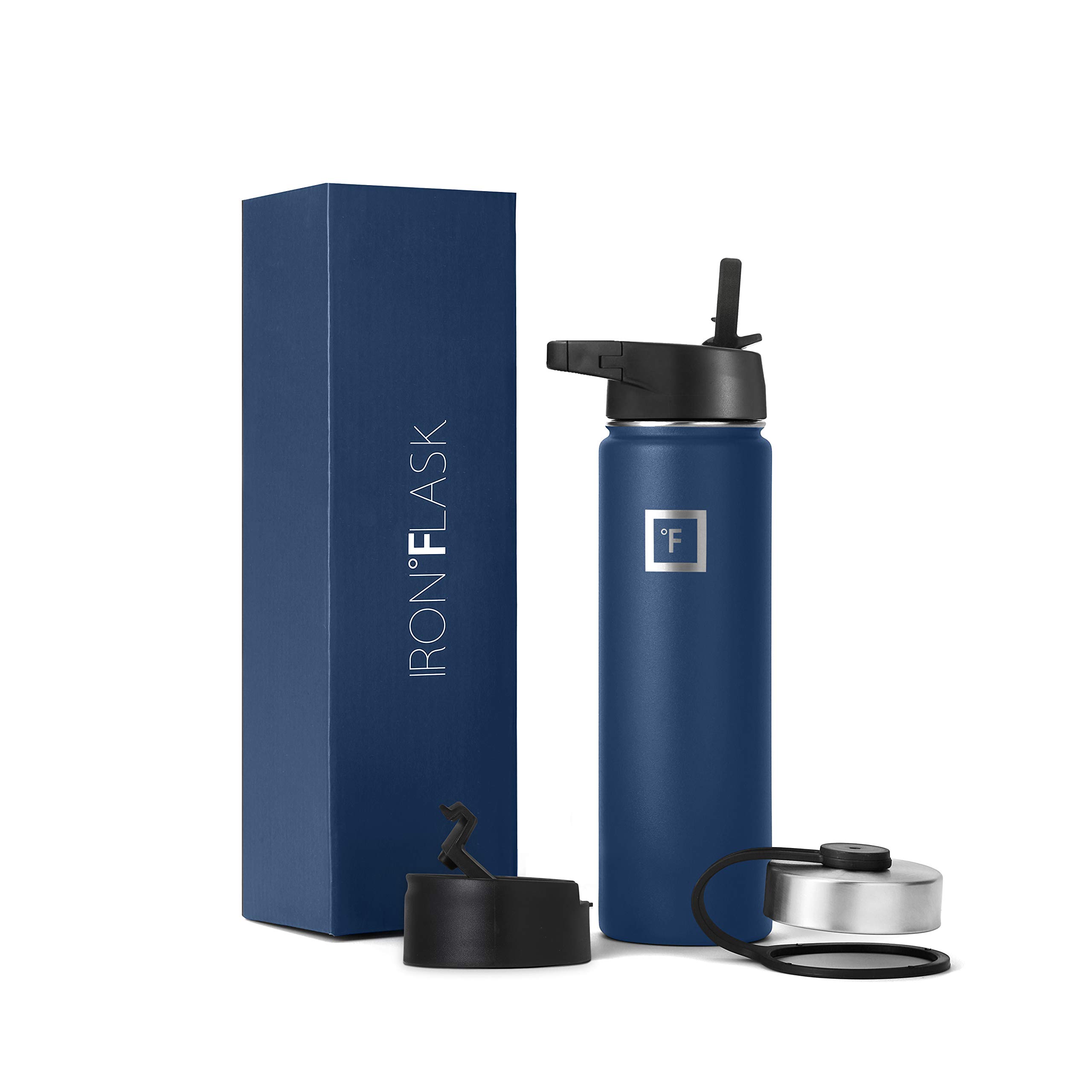 IRON °FLASK Metal Water Bottle with Straw Lid - 650ml 3 Lids ...