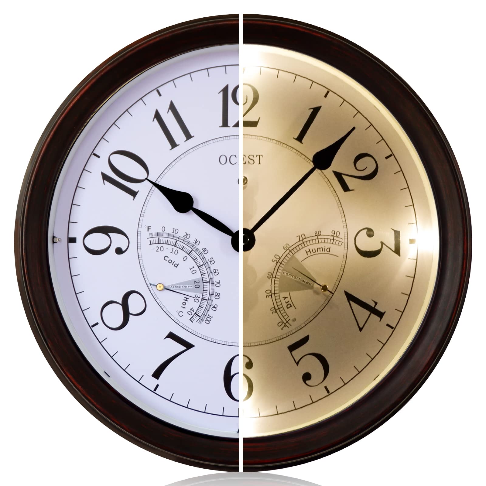 OCEST Luminous Garden Clocks Outdoor Waterproof, Indoor Large Night ...