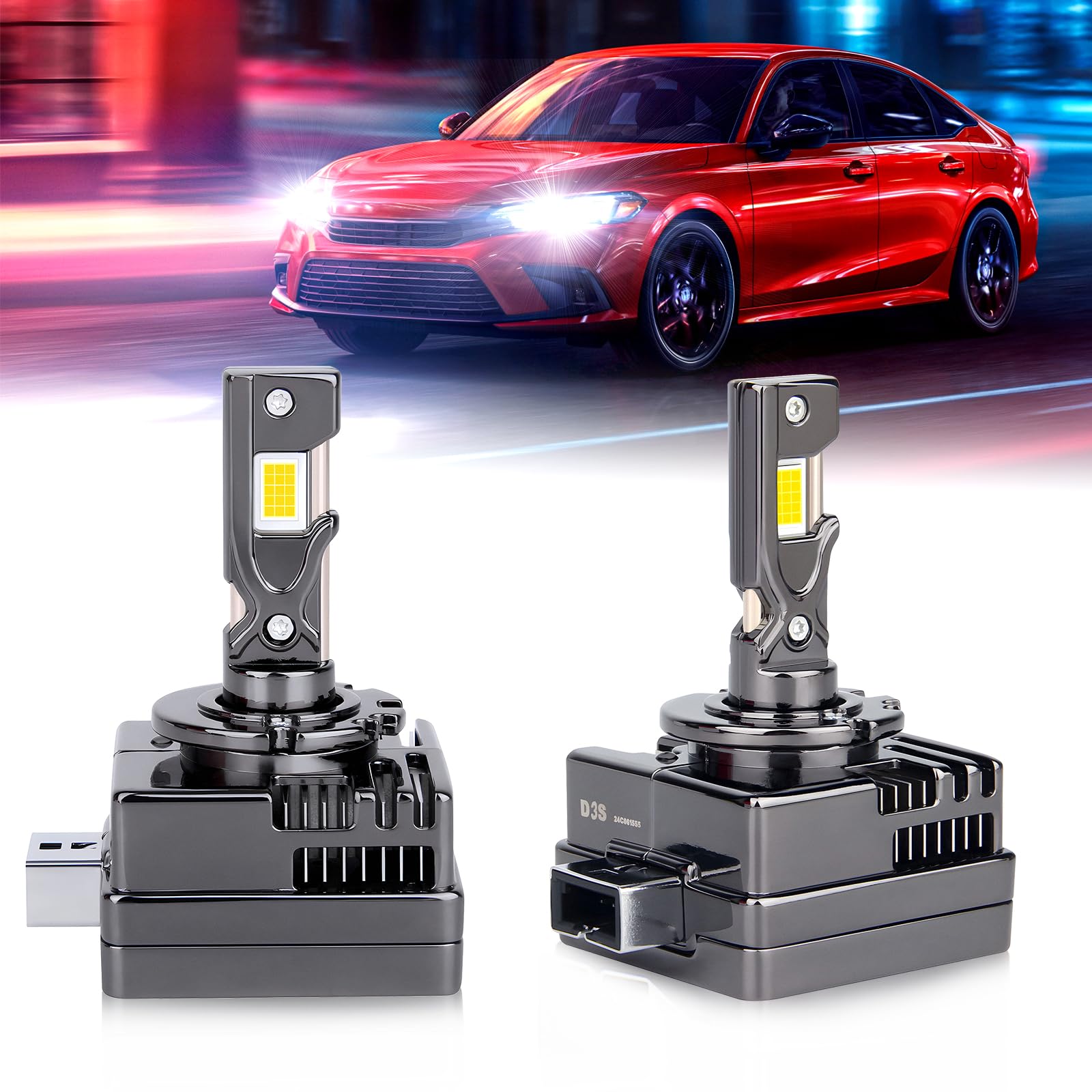 OPP ULITE D3S Led Headlight Bulbs, Upgraded Cooling, Canbus Error Free ...
