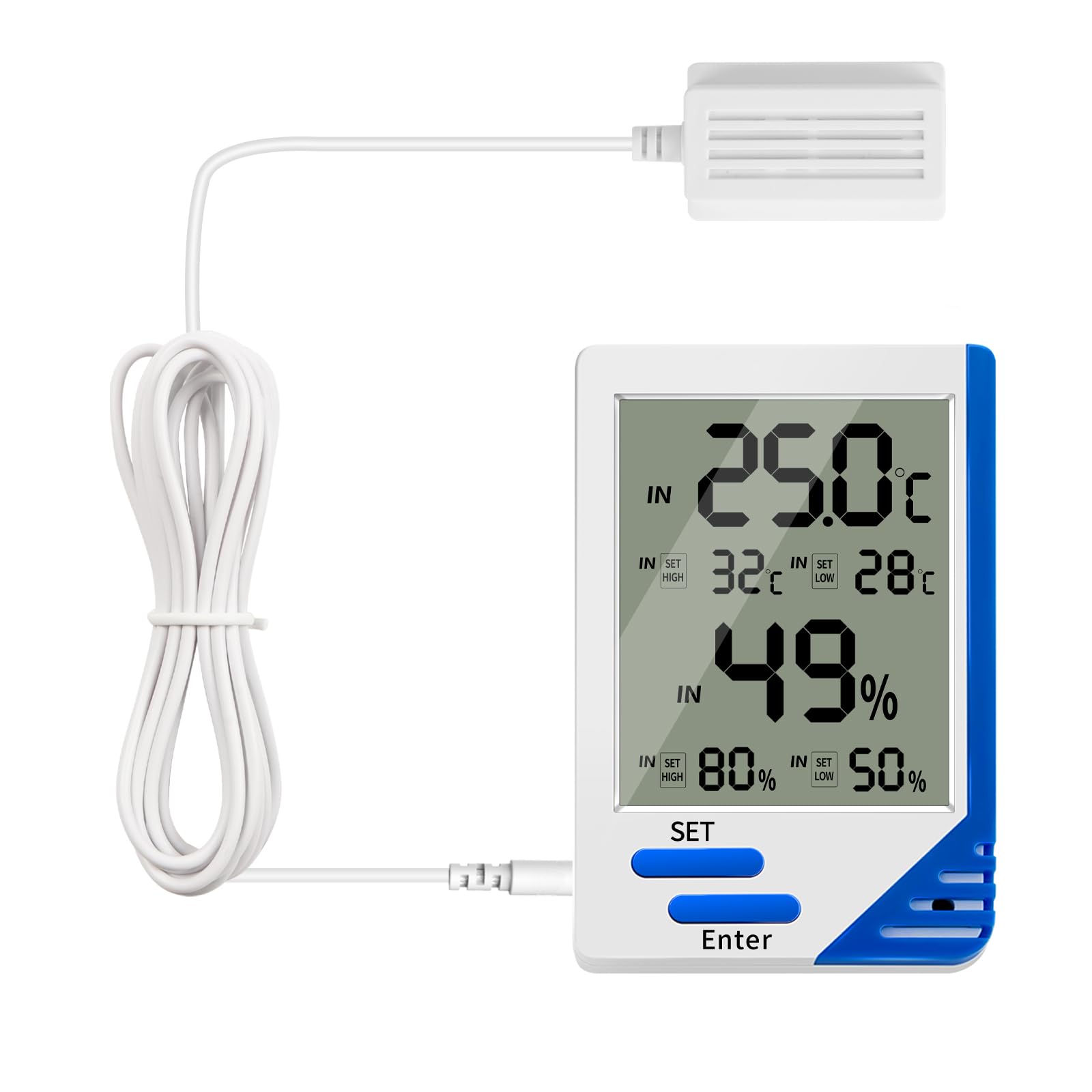 LXSZRPH Reptile Terrarium Thermometer Hygrometer with In/Out ...