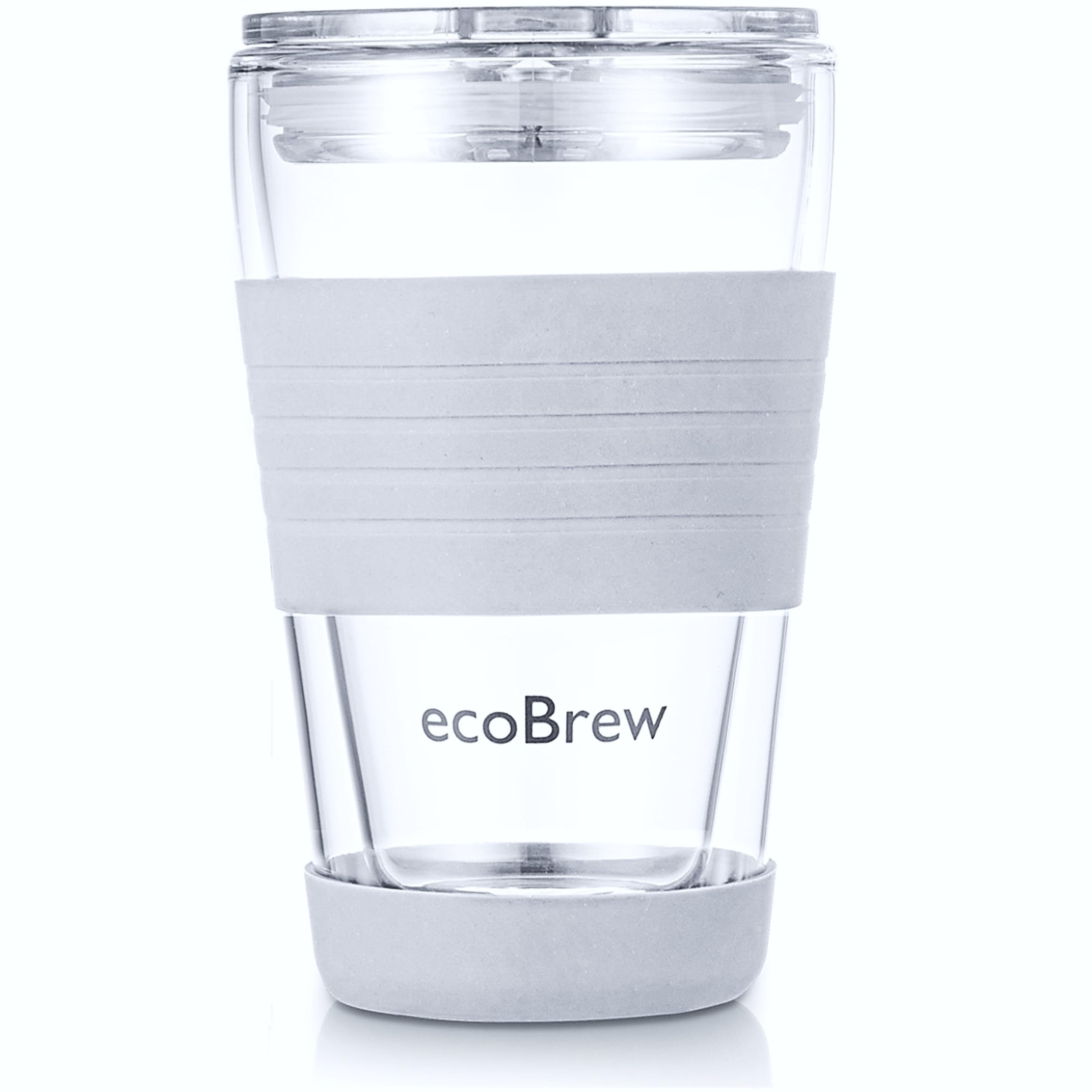ecoBrew Glass Reusable Coffee Cups | Double Walled Insulated Cup for ...