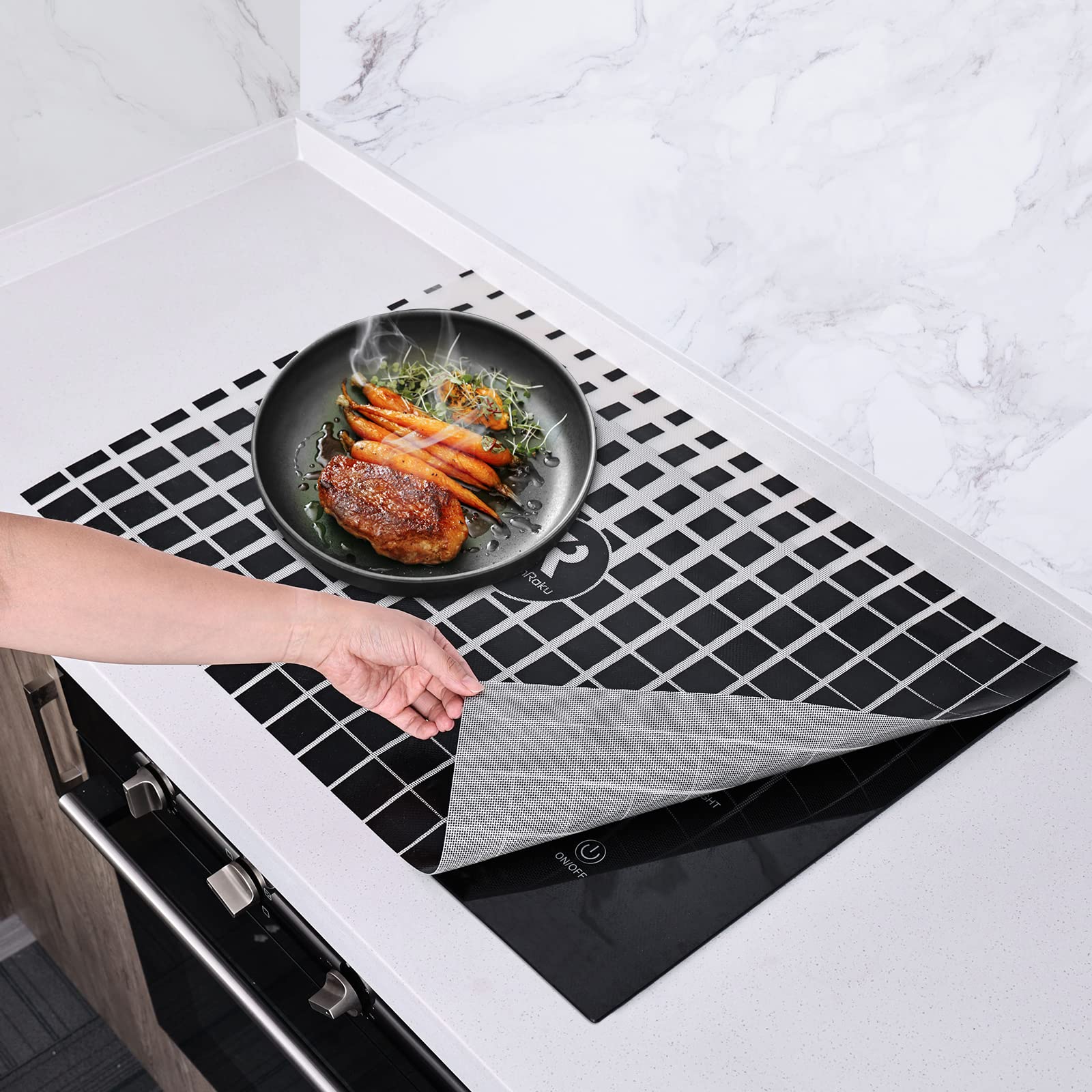 Large Induction Hob Protector Mat 90x54cm, (Magnetic) Silicone ...