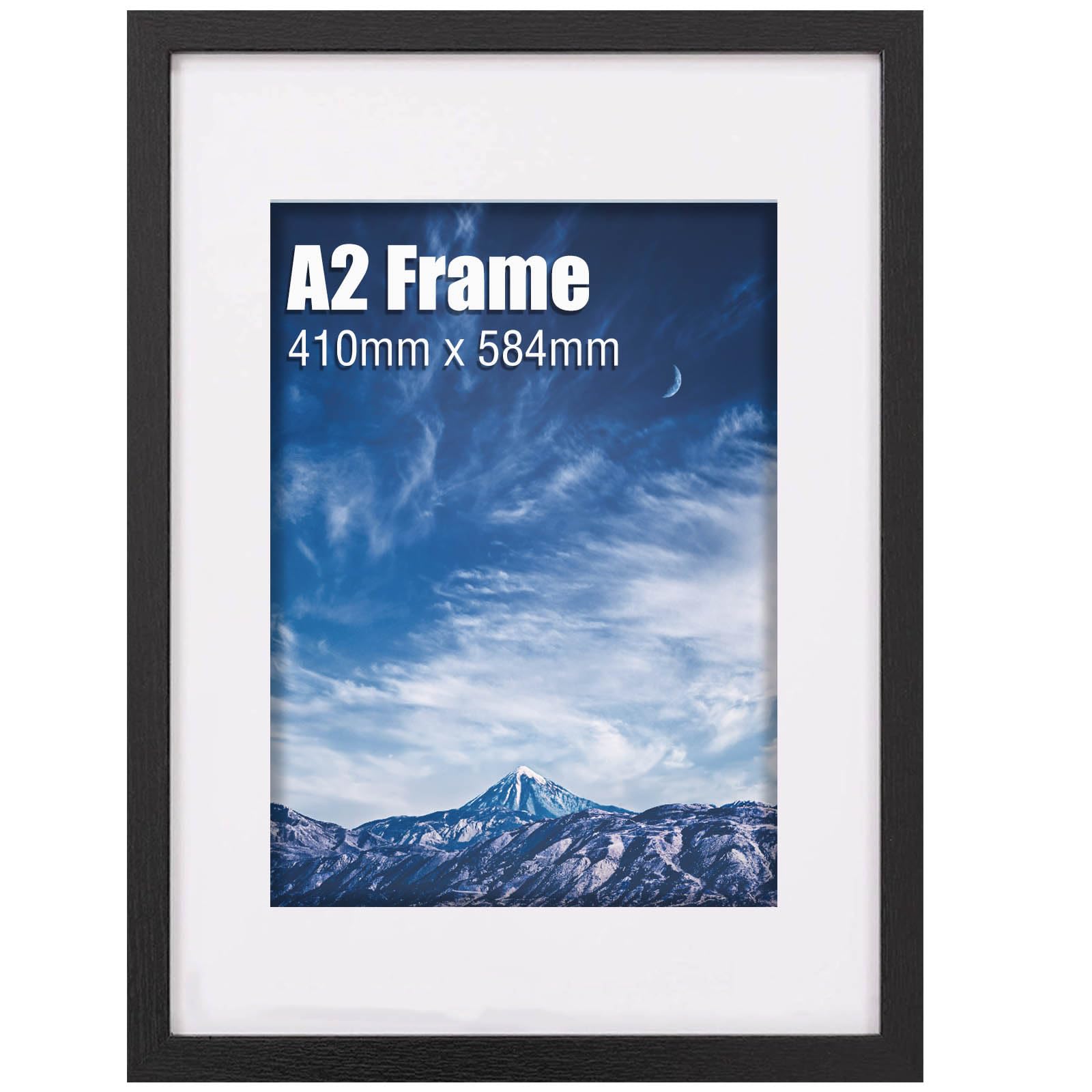 wyewye A2 Picture Frame, Wooden A2 Frames, A2 Photo Frame with Mount ...