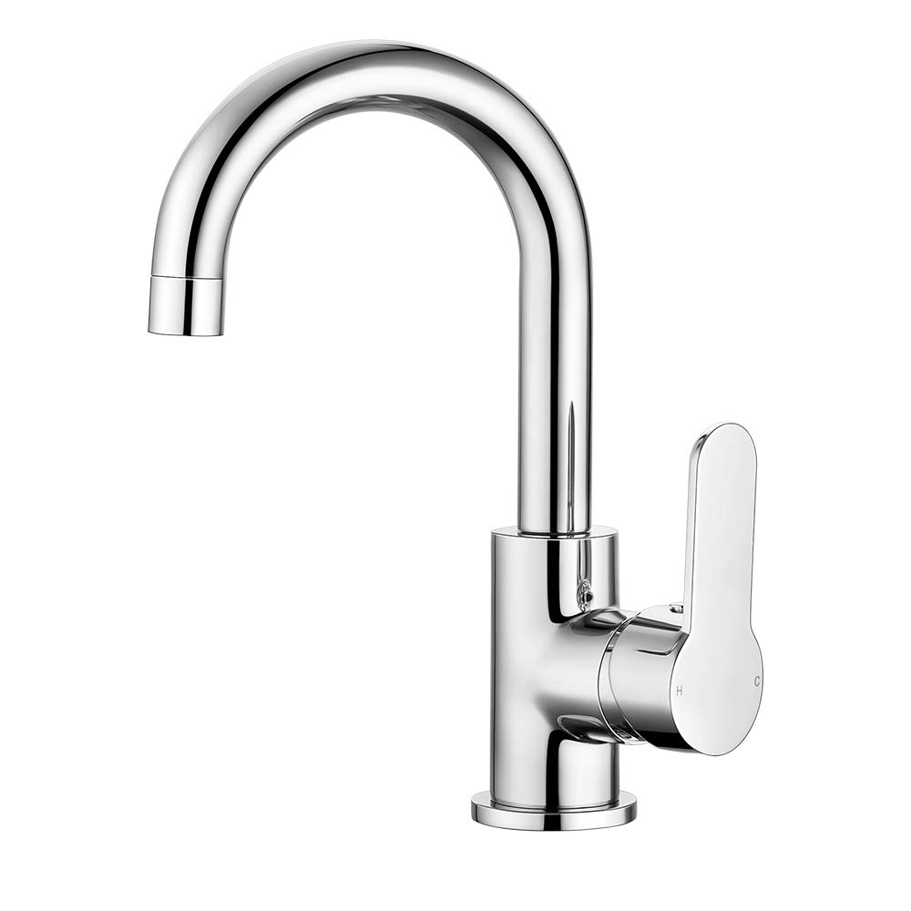 Funime Modern Basin Taps Mixers Bathroom Sink Taps Chrome Brass Single ...
