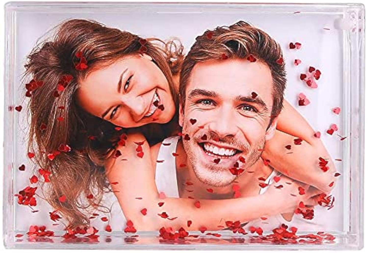 4x6 Glitter Picture Frames for Gift Frameless Picture Frame for Best friend Liquid Acrylic ...