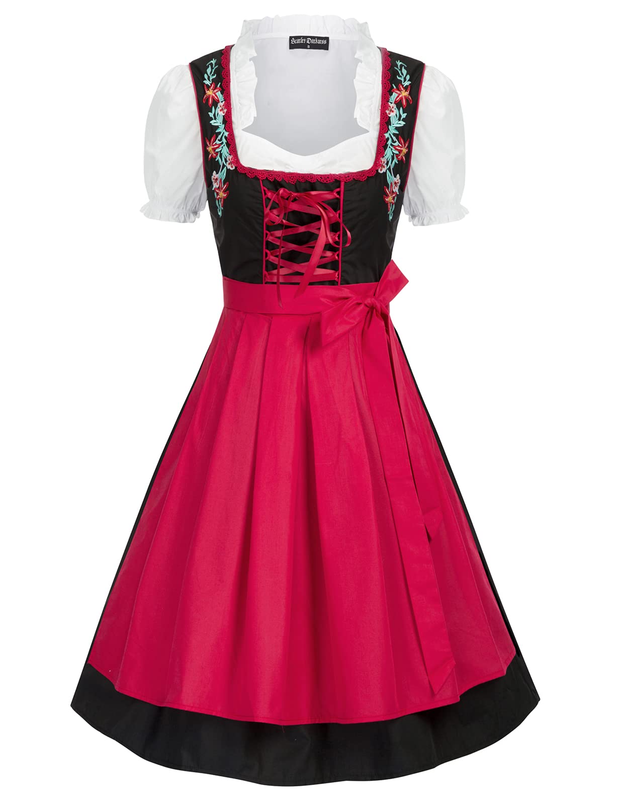 SCARLET DARKNESS Oktoberfest Outfit Women Bevarian Dirndl Dress Fancy ...