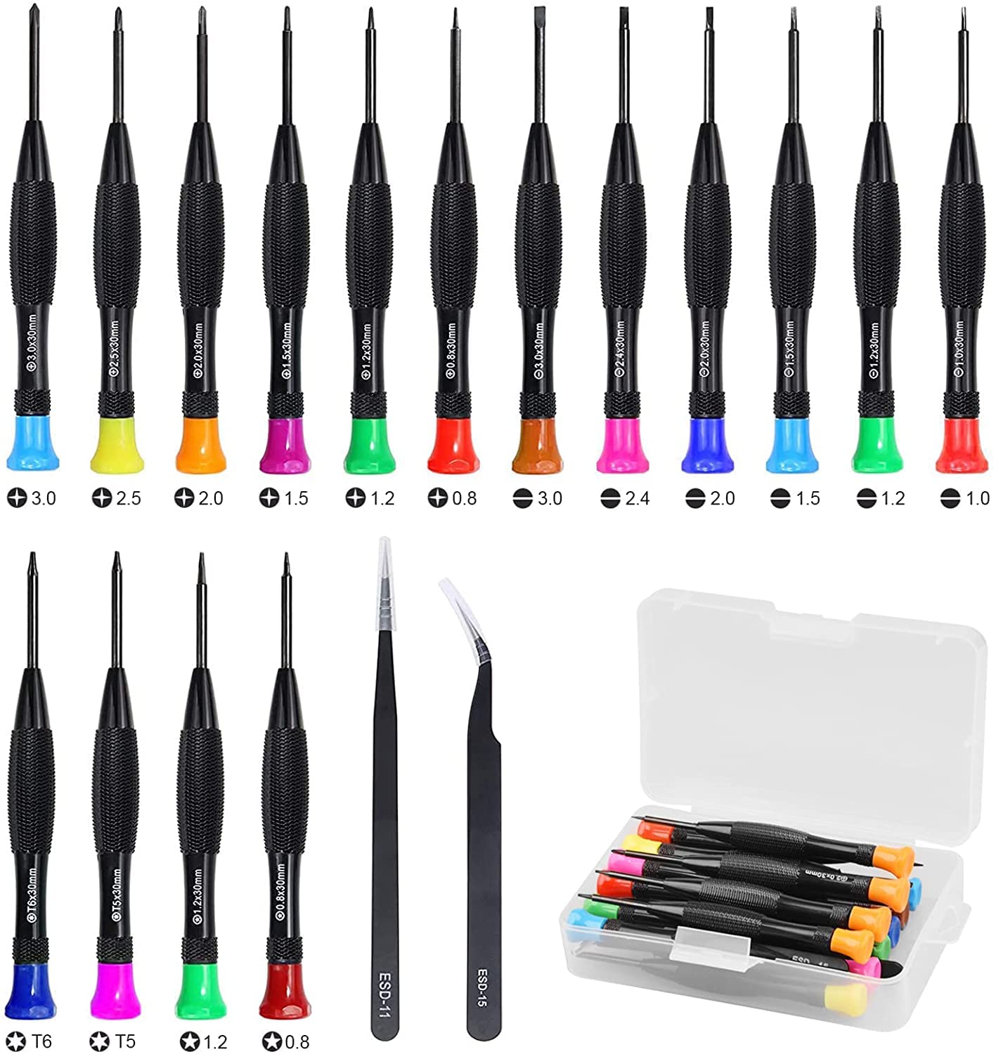 Surcotto Screwdriver Set, 18-Piece Small Screwdriver Set, Magnetic ...