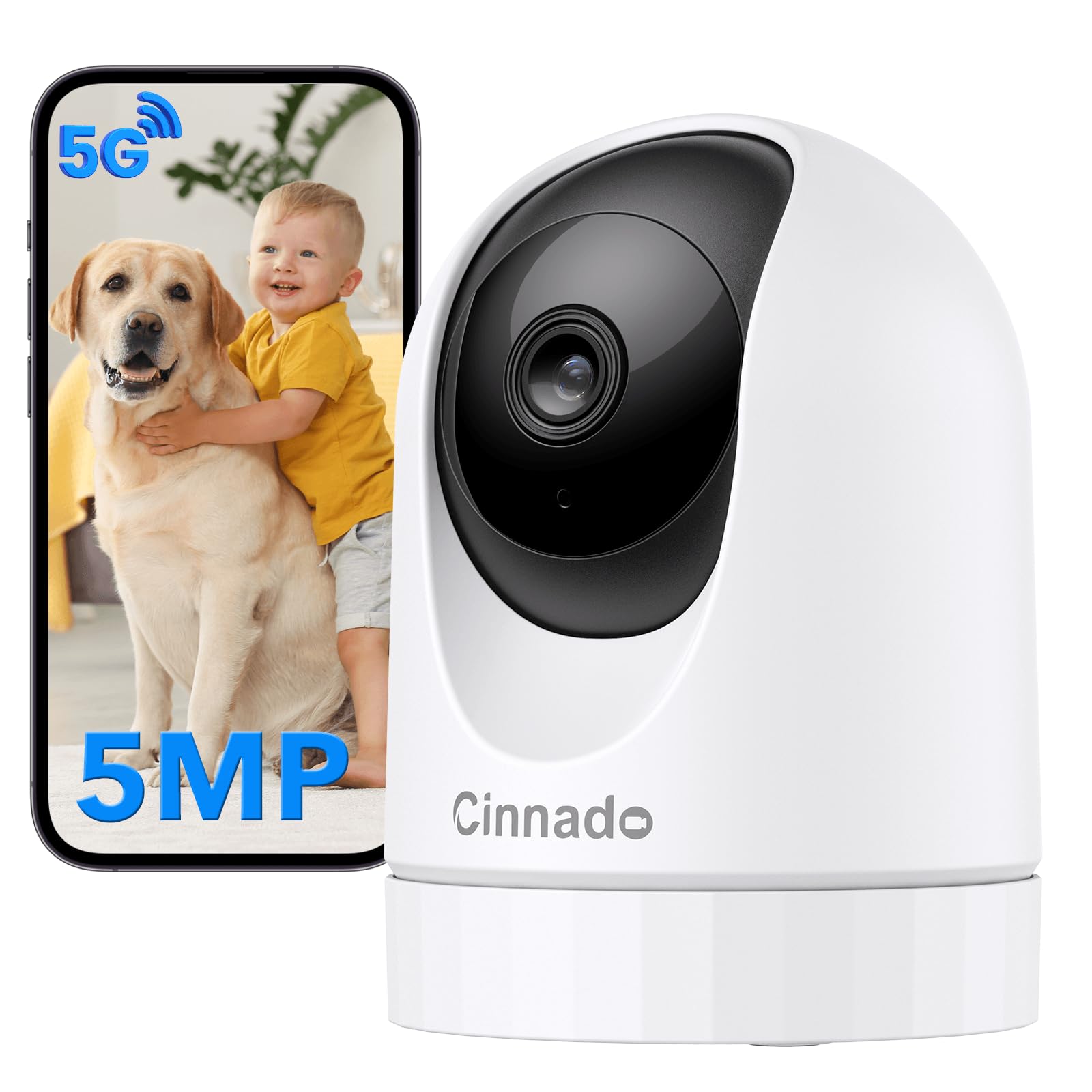 Cinnado 5G Indoor Camera - 5MP Baby Monitor Camera with APP, CCTV ...
