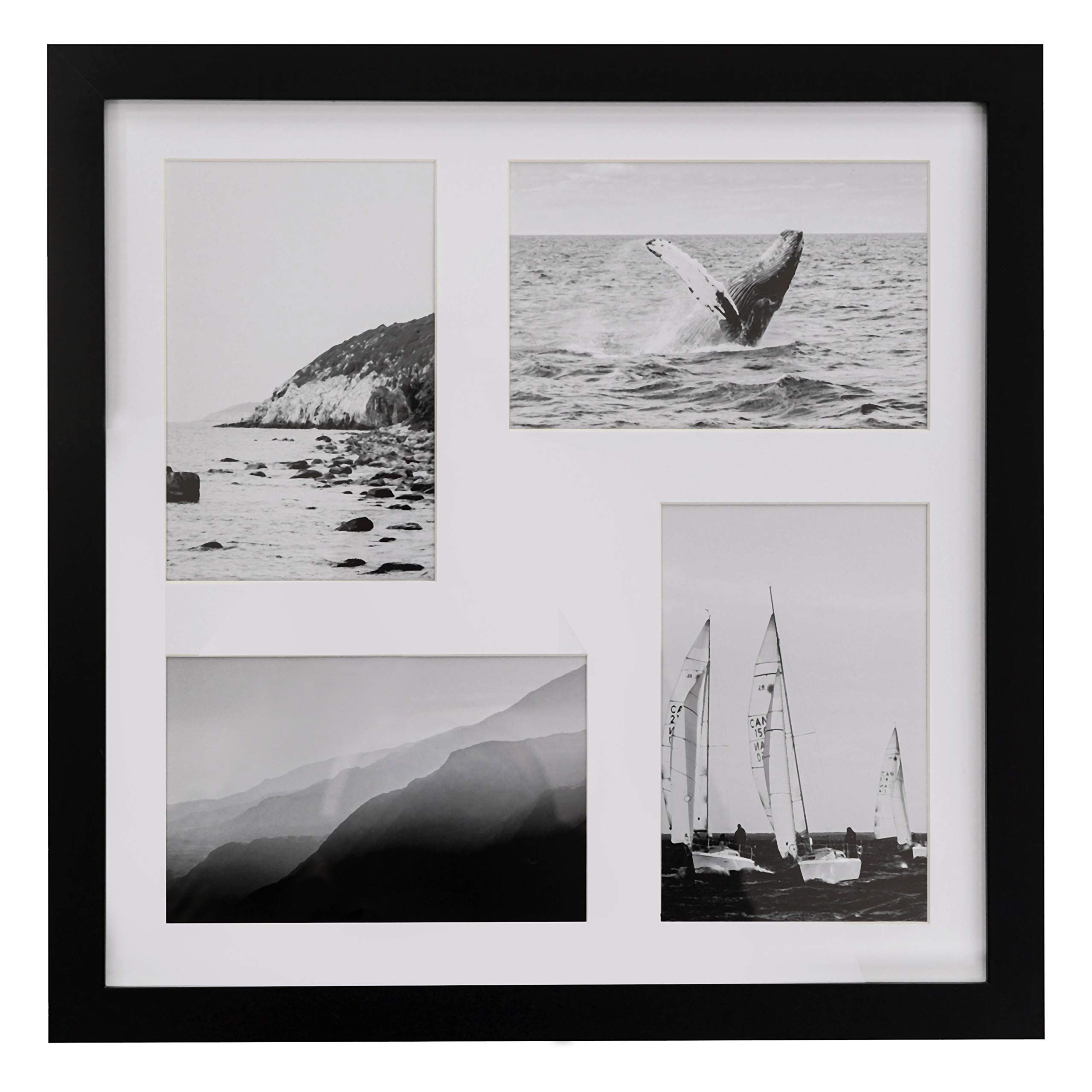 Fabian Clarke London® Black 12x12” Square Picture Frame Multi Aperture ...