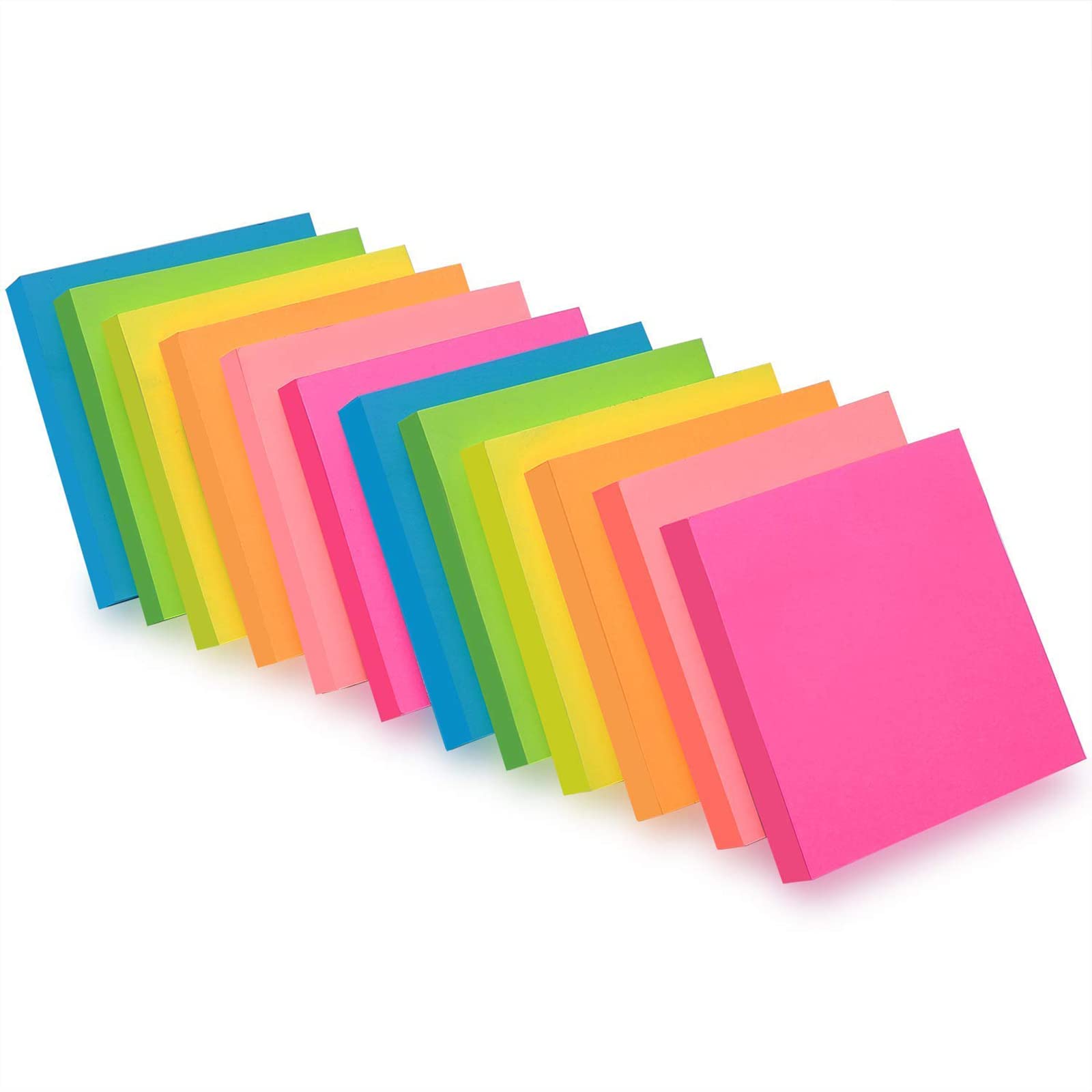 ZCZN 6 Bright Colour Sticky Notes, 76 x 76 mm, 100 Sheets/Pad, Sticky ...