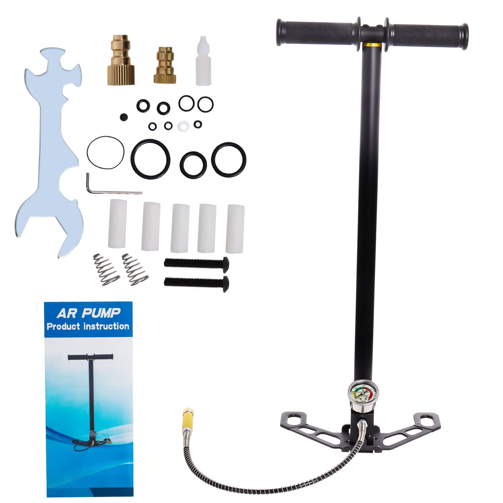 Stirrup Pump 3 Stage Hand Pump 6000 PSI High Pressure Air Gun Rifle ...