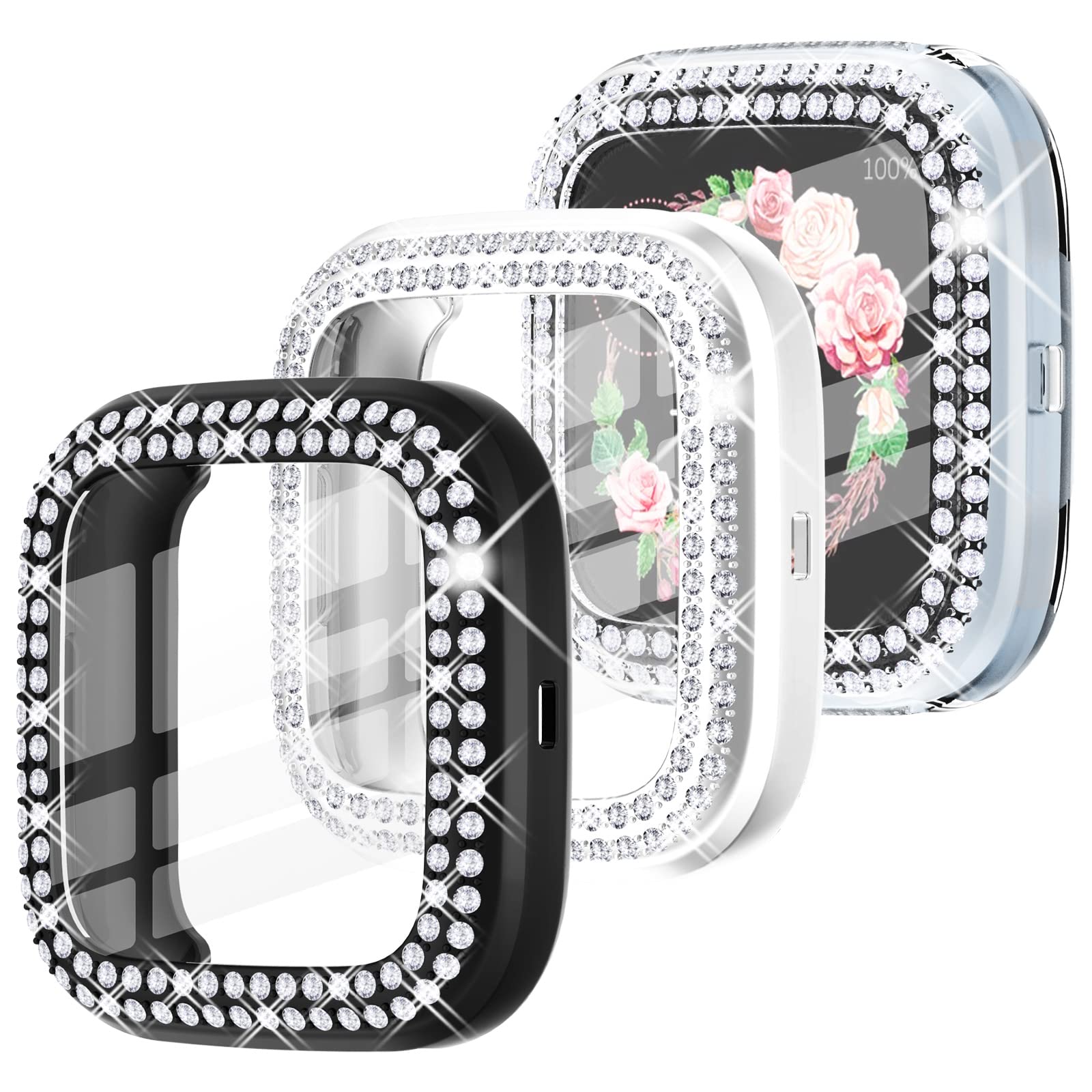 WINGLE 3pack for Fitbit Versa 2 watch Screen Protector Case, Women ...