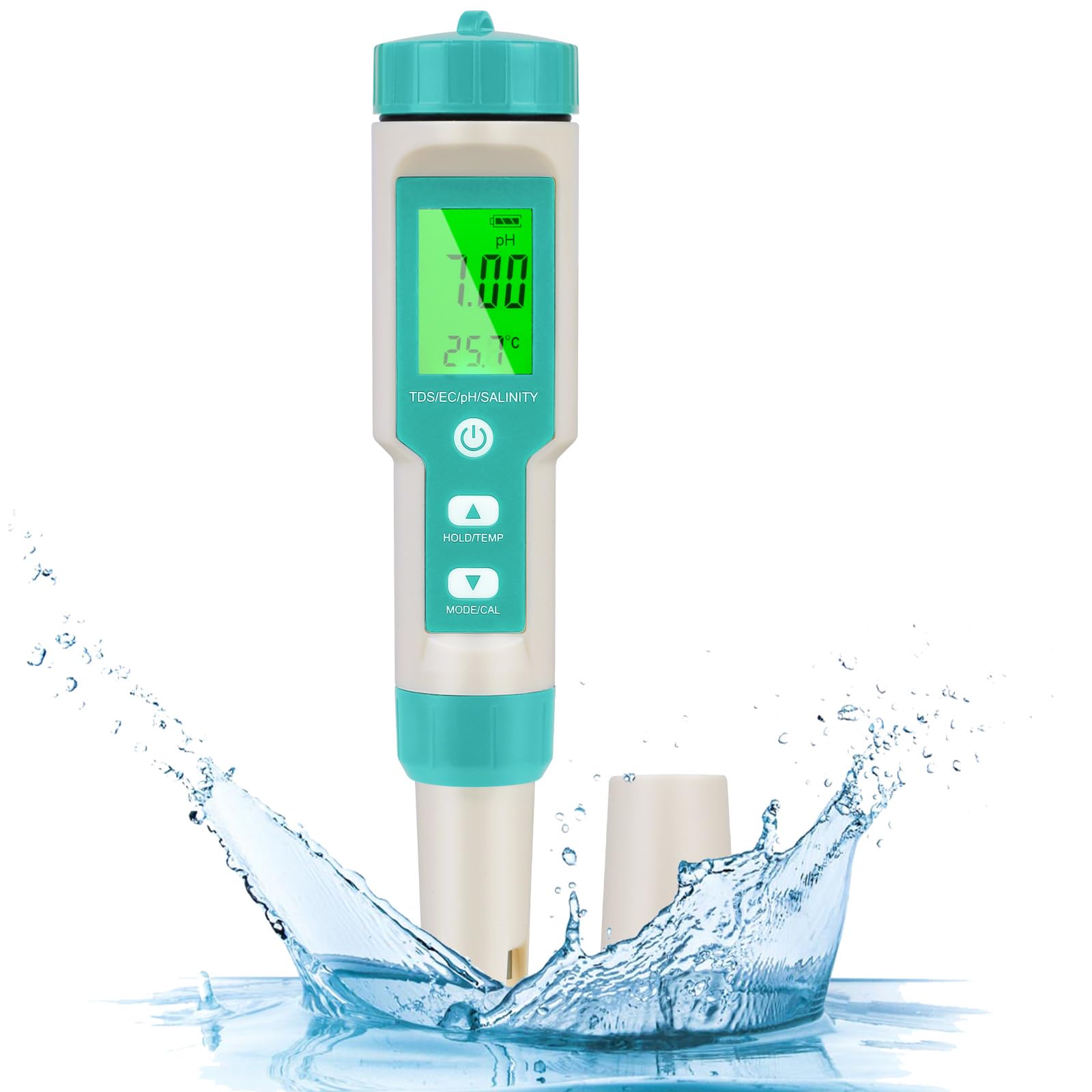 PH Meter, 5-in-1 PH/TDS/EC/Salinity/Temperature Water Quality Tester ...