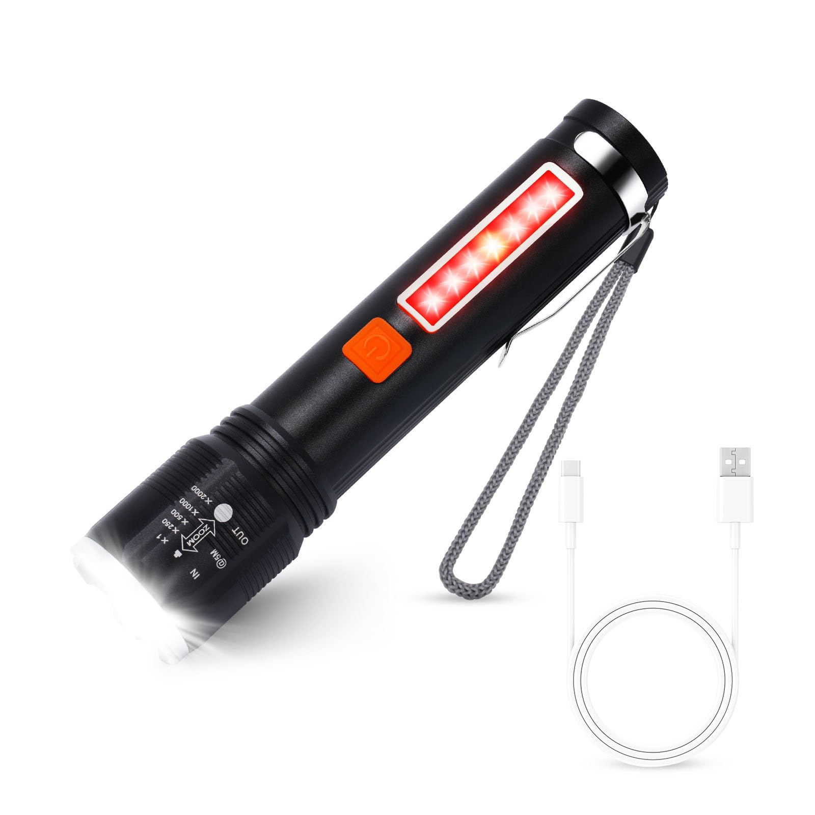 Jsoerpay LED Torch 3000 Lumens Rechargeable, Powerful Torches Battery ...