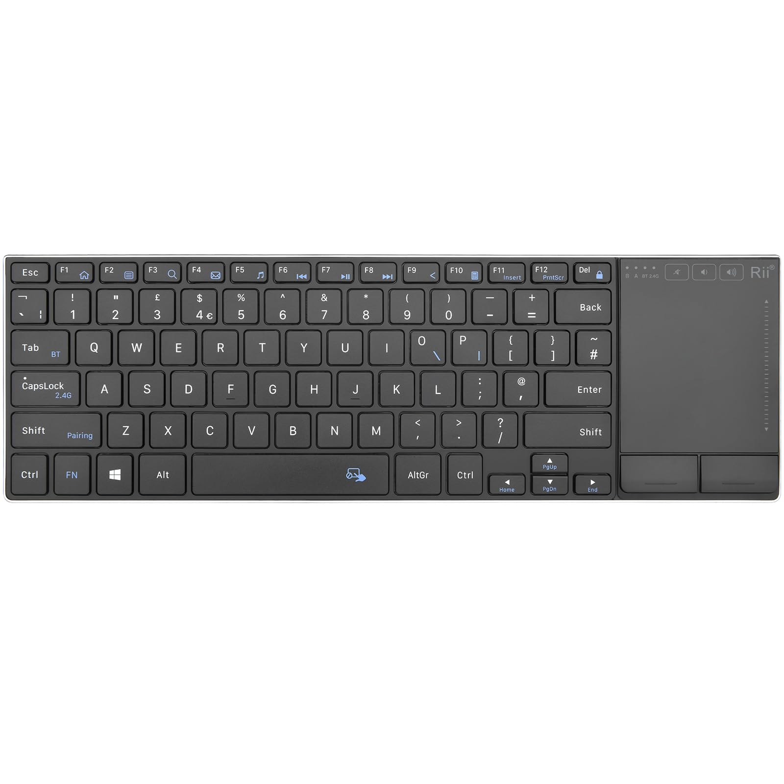 Rii Wireless Keyboard with Trackpad,Dual Mode Bluetooth Keyboard ...