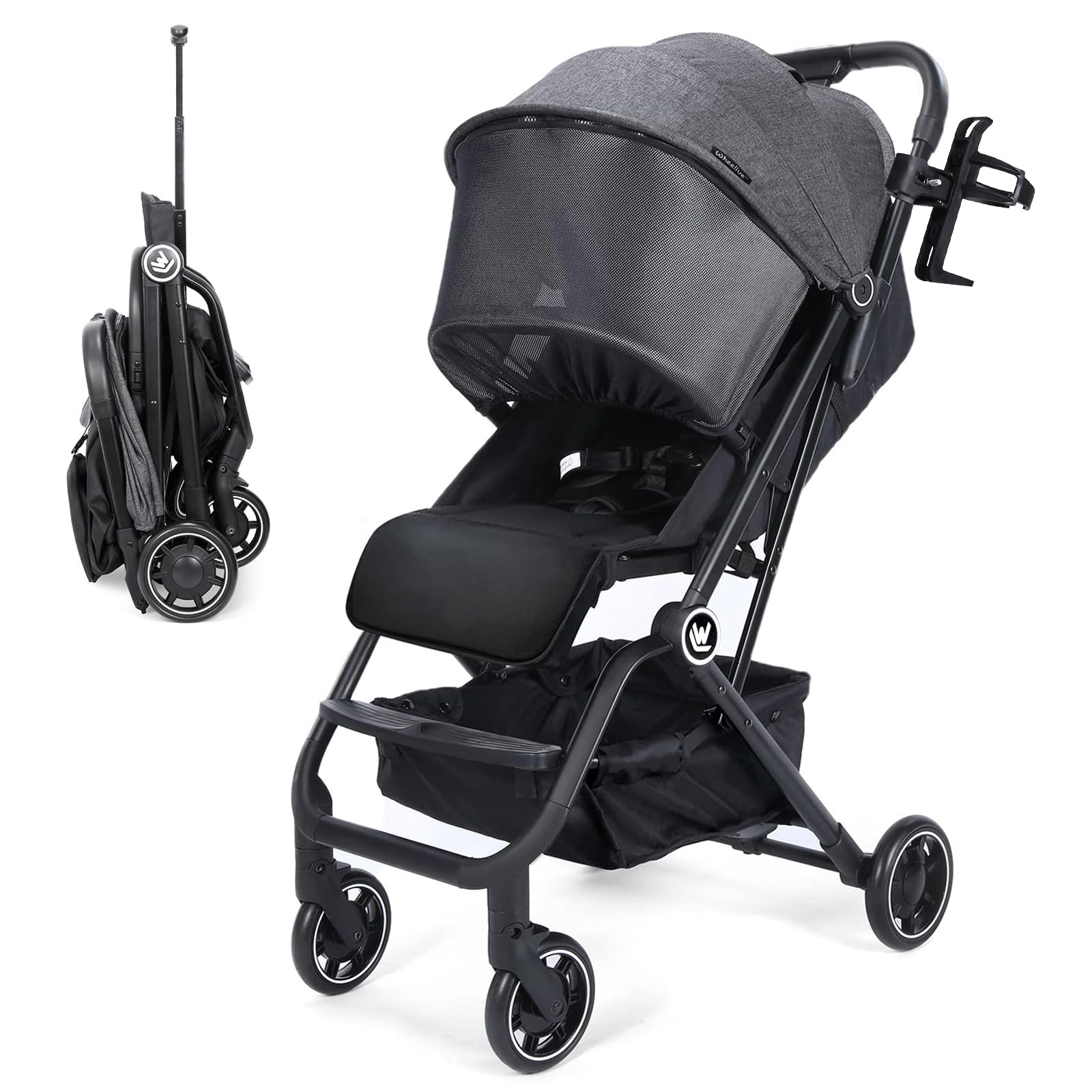 AOODIL Lightweight Baby Stroller, Compact Travel Stroller with ...