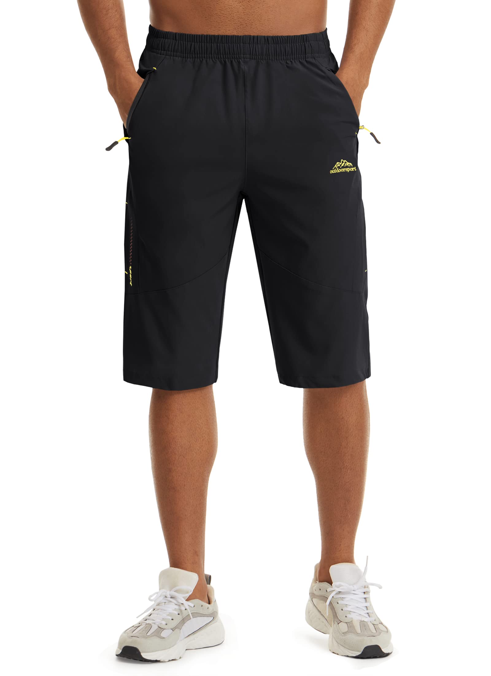 KEFITEVD Mens Summer Lightweight Shorts Quick Dry Long Length Shorts ...