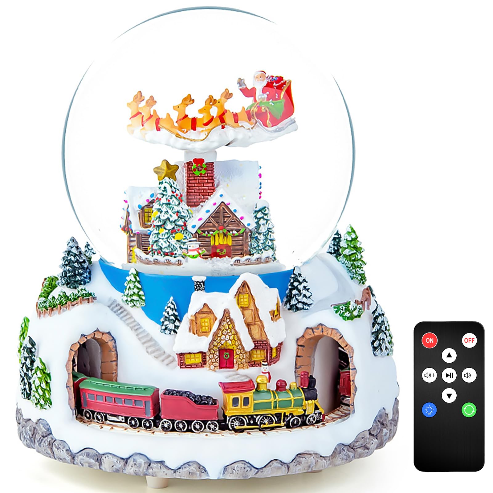 Christmas Music Box Snow Globe Gift, Musical Rotating Santa Claus with ...