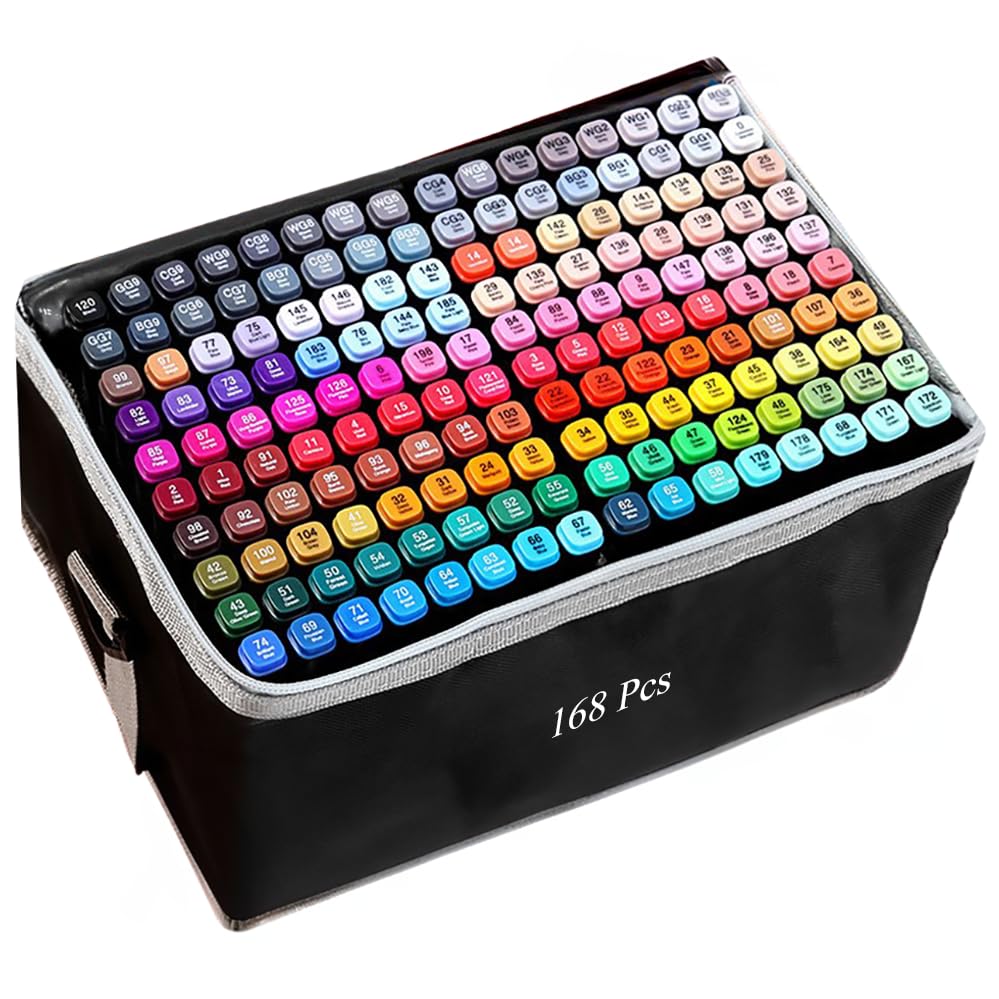 ARTHEHE 168 Colors Markers Pens, Permanent Art Marker Pens for Kids and ...