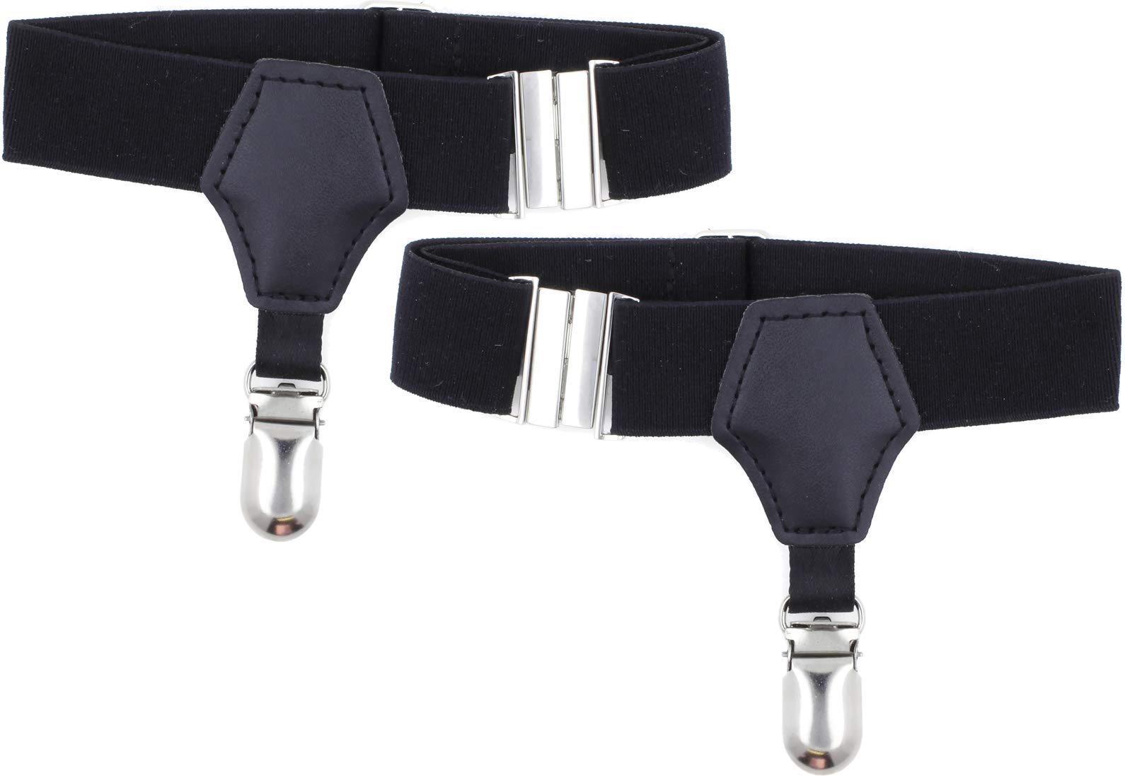 Dickie Bows Pair of Men's Single Clip Sock Suspenders (Black)