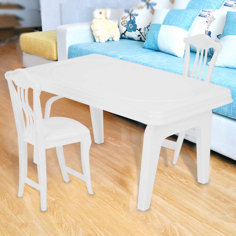 Cikonielf 3Pcs Girl Play House Table Chair Dollhouse DIY Table and ...