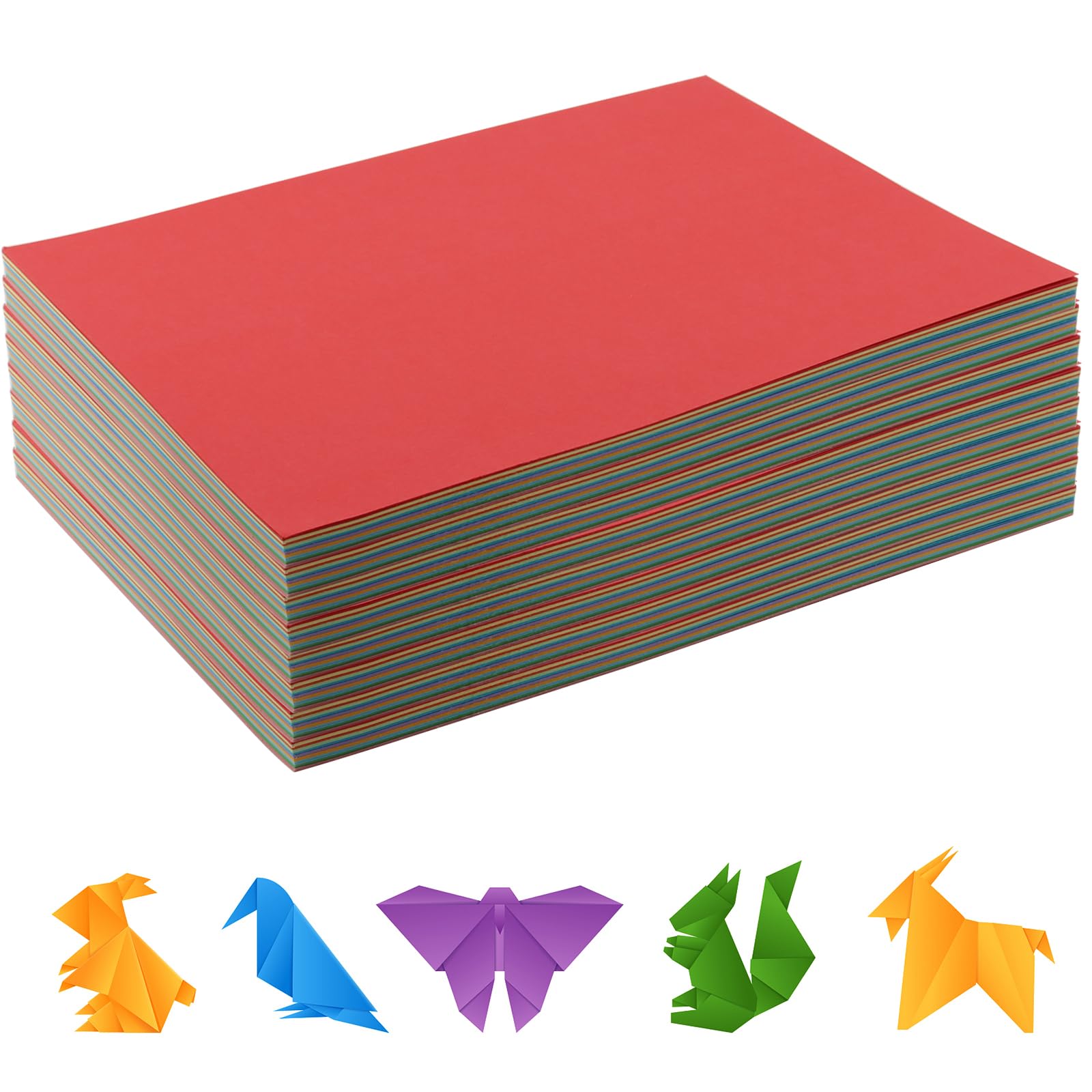 DAKFOOK 200 Sheets A4 Coloured Card Stock, 230gsm Rainbow Cardstock ...