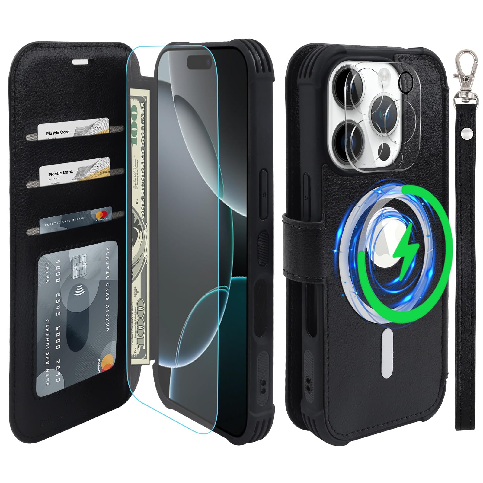 VANAVAGY Compatible for iPhone 16 Pro Max Wallet Case for Magsafe ...