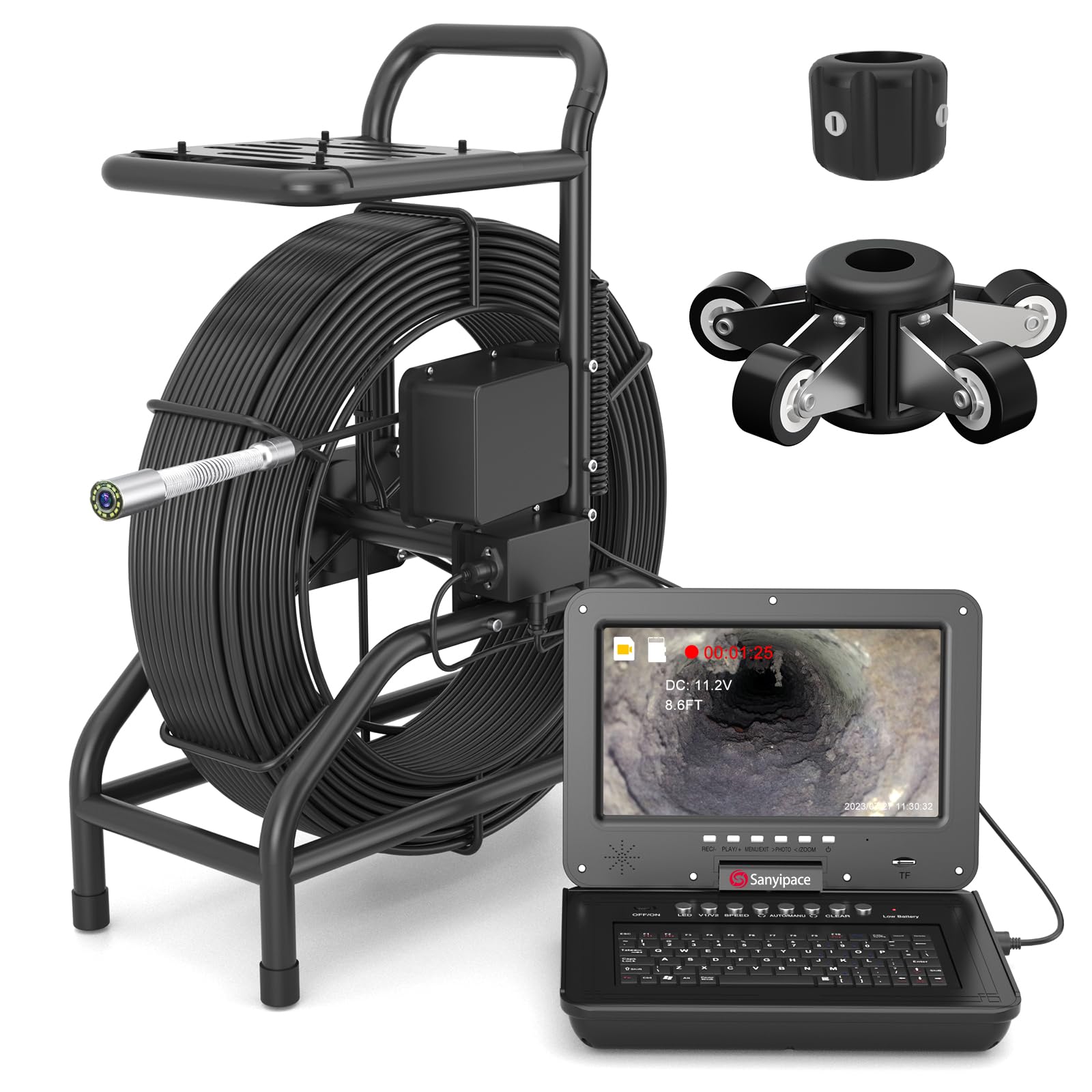 Drain Camera 50M, 10" Sewer Camera Thicker Cable with Distance Counter ...