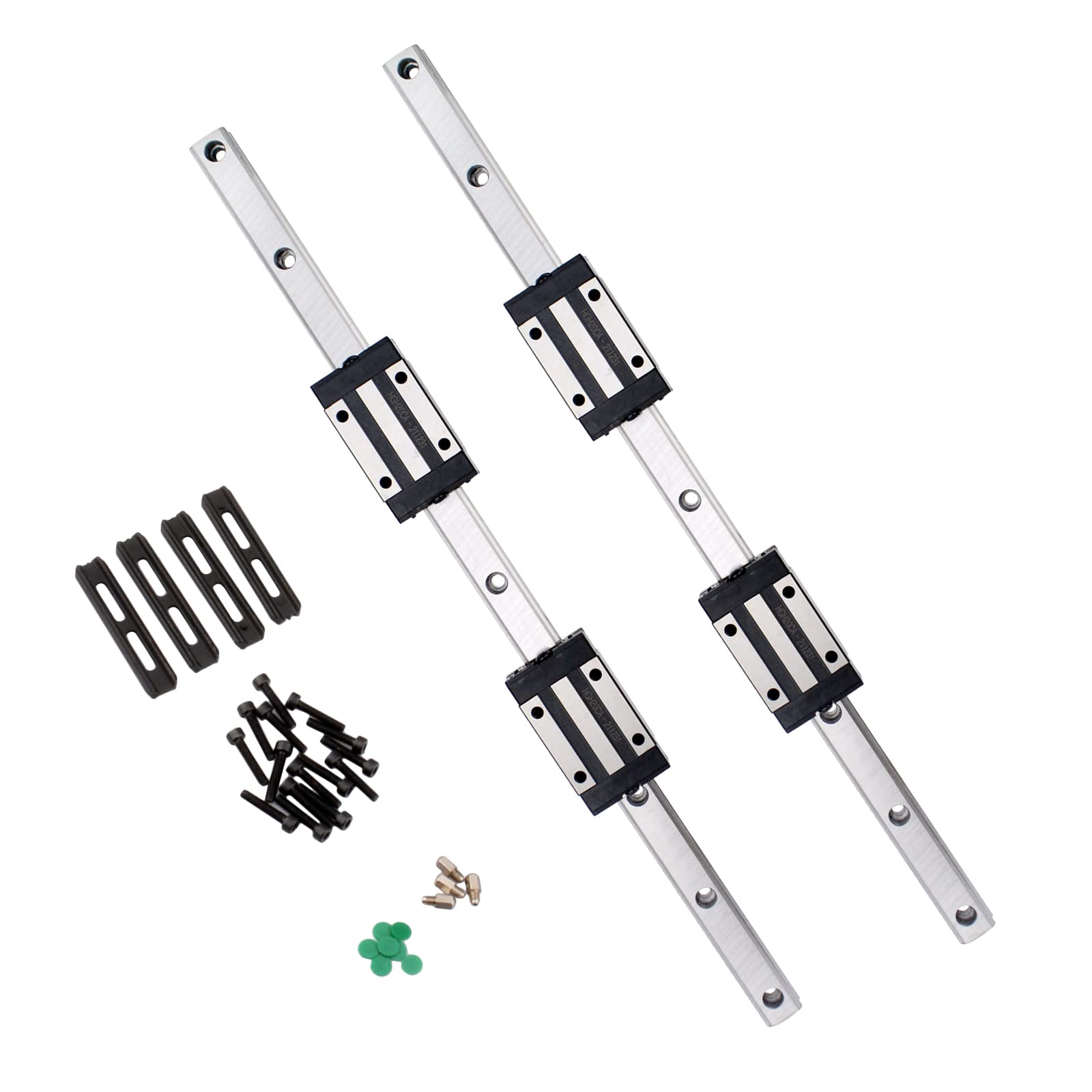 200mm HGR20 Linear Rail Guide Set,2 pcs HGR20-200 mm Linear Rails and 4 ...