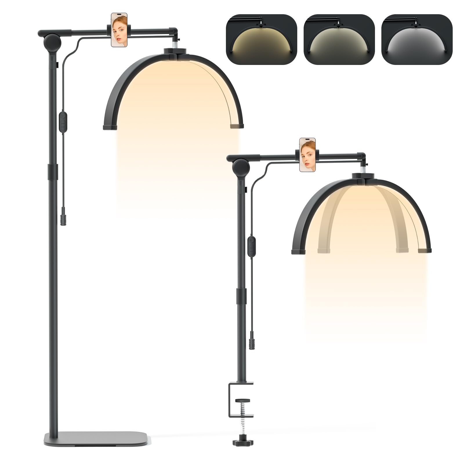 Lmaqfum Lash Light for Eyelash Tech, 2 in 1 Foldable Half MoonLamp ...