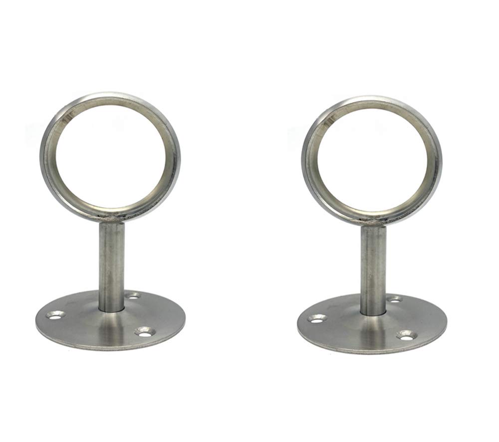 NELXULAS Stainless Steel Heavy Duty Closet Rod,Curtain Rod End Supports ...