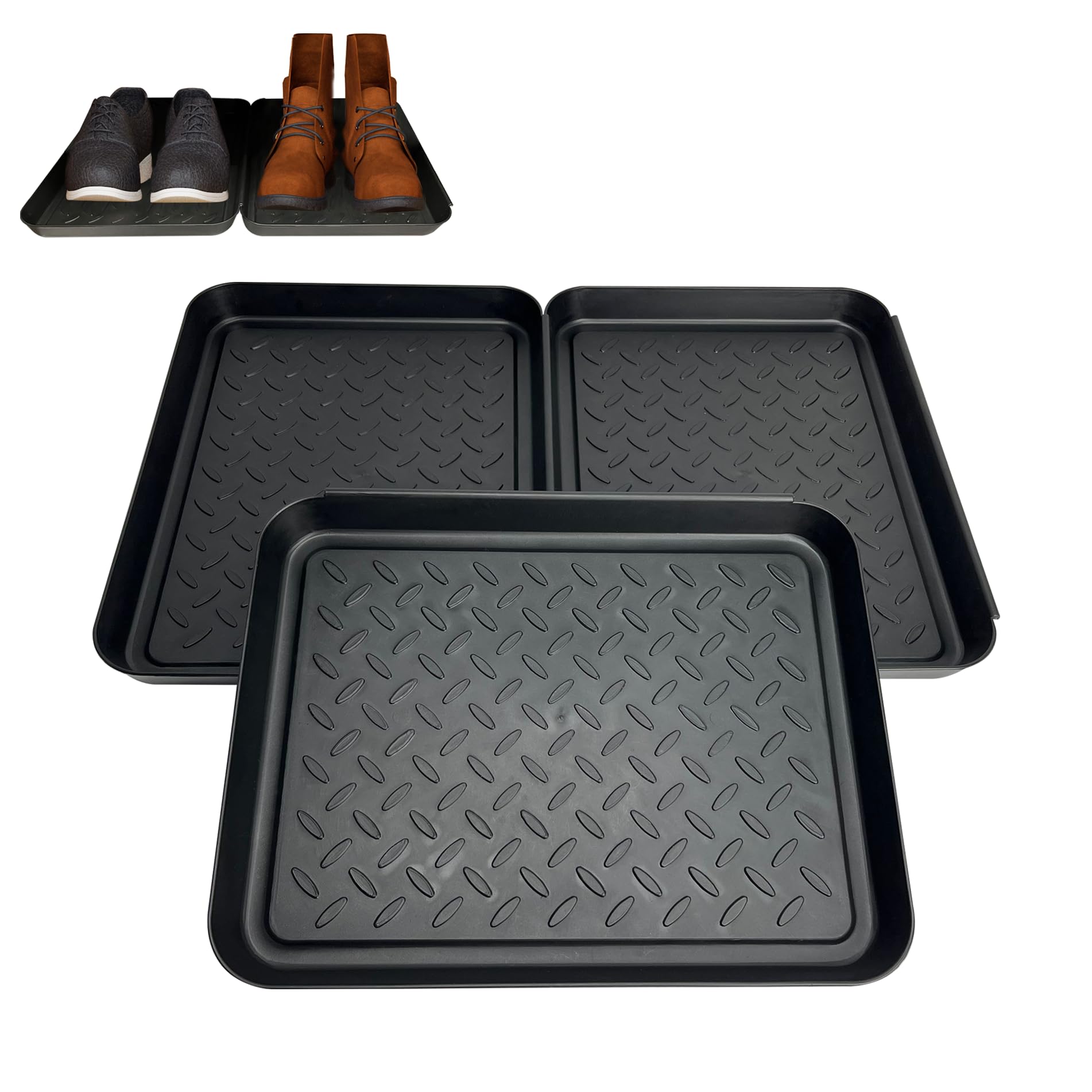 Bretoes 3-Piece Drip Shoe Tray, Washable Plastic Pad, used for Indoor ...