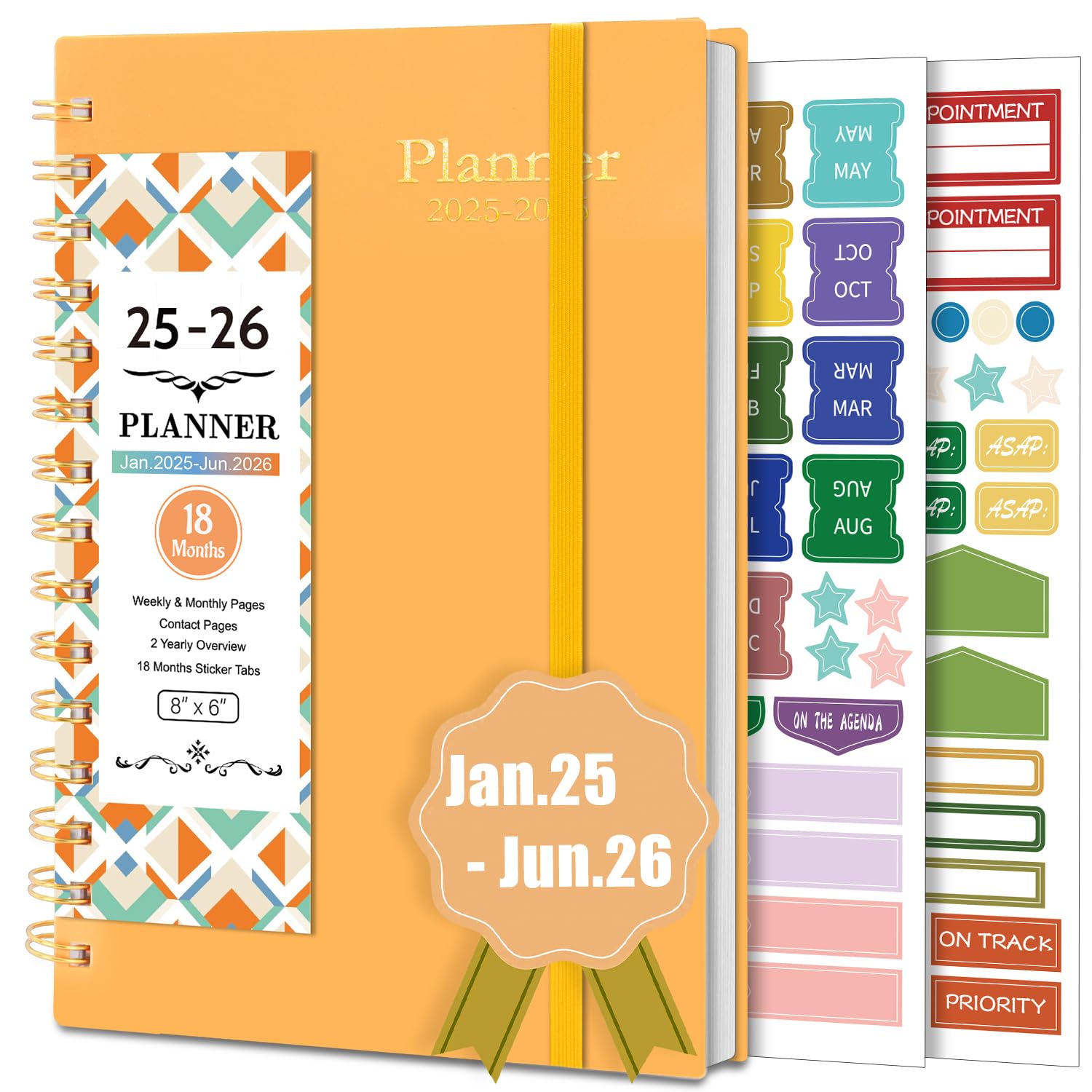 BLESWIN Monthly & Weekly Planner 2025-2026, 18 Month Diary A5 Week to ...