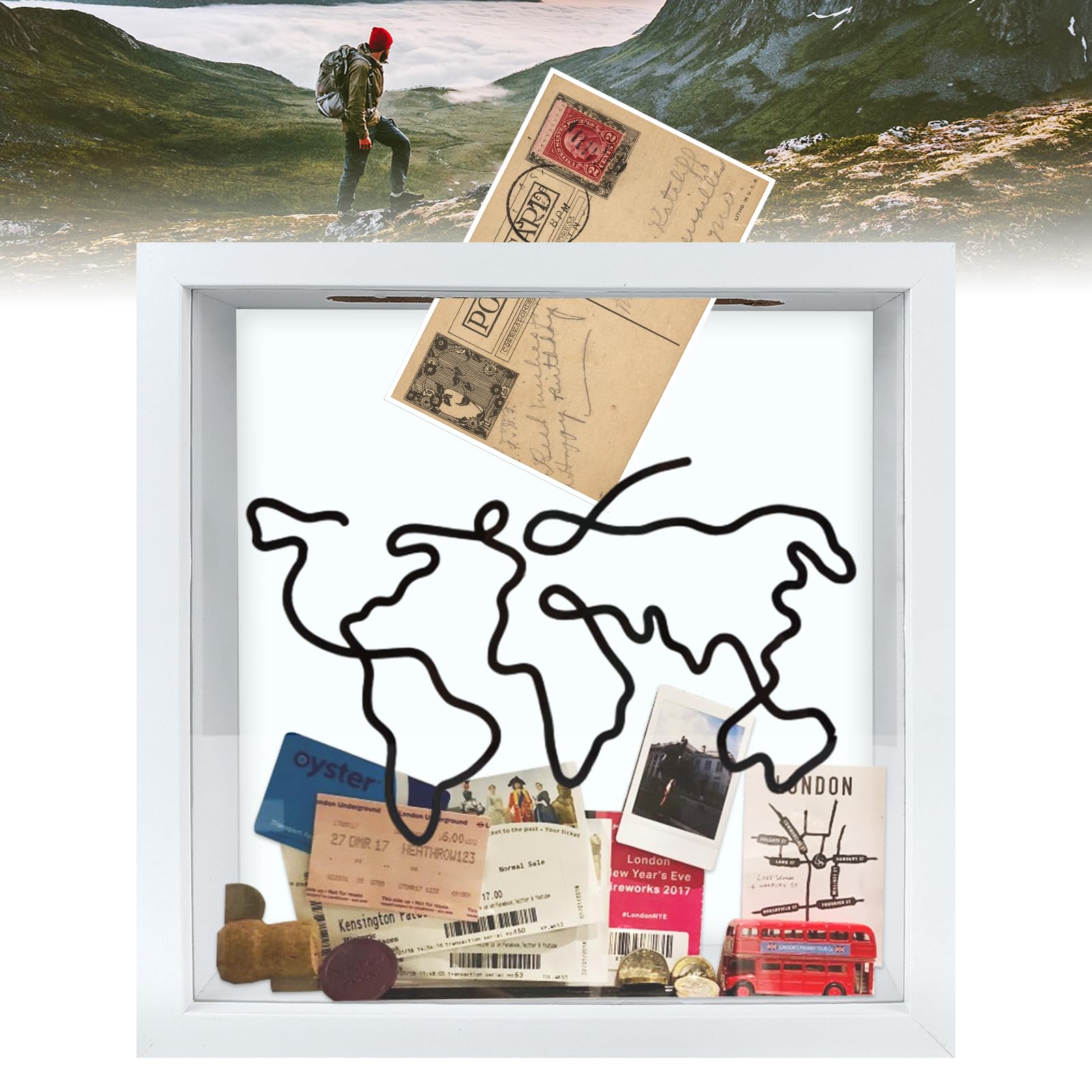 71Nmly Large Size 30CM Adventure Archive Box, Shadow Box Frame with ...