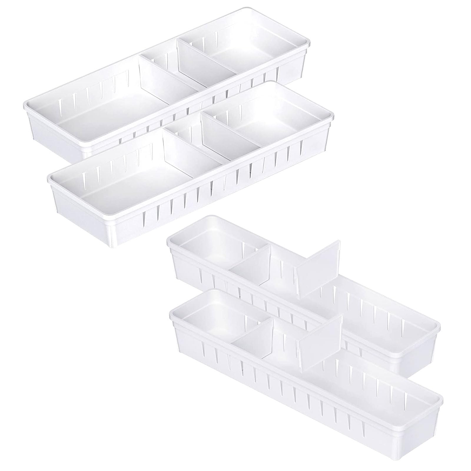 Les-Theresa 4Pcs Desk Draw Organiser, Make Up Storage Drawers Vanity ...