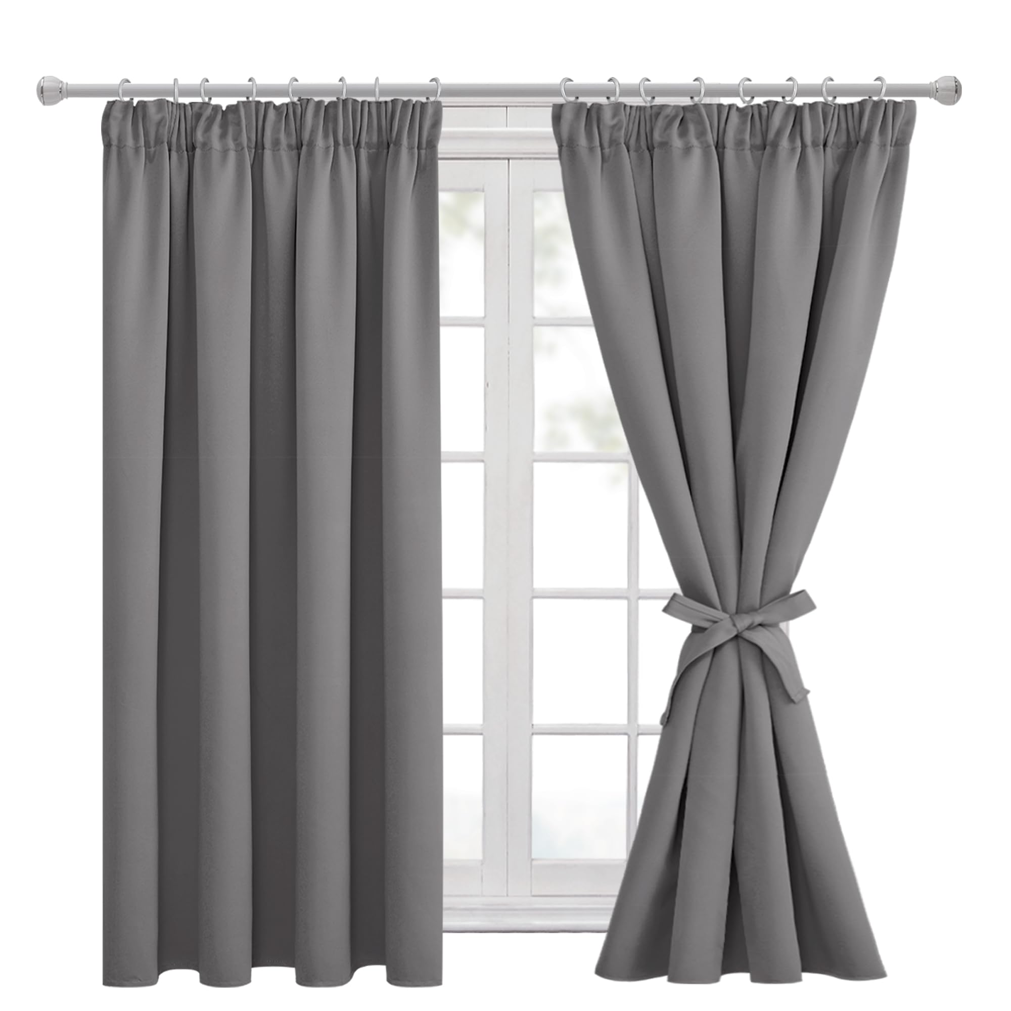 Hiasan Curtains For Bedroom Grey Blackout Curtains Pencil Pleat Living