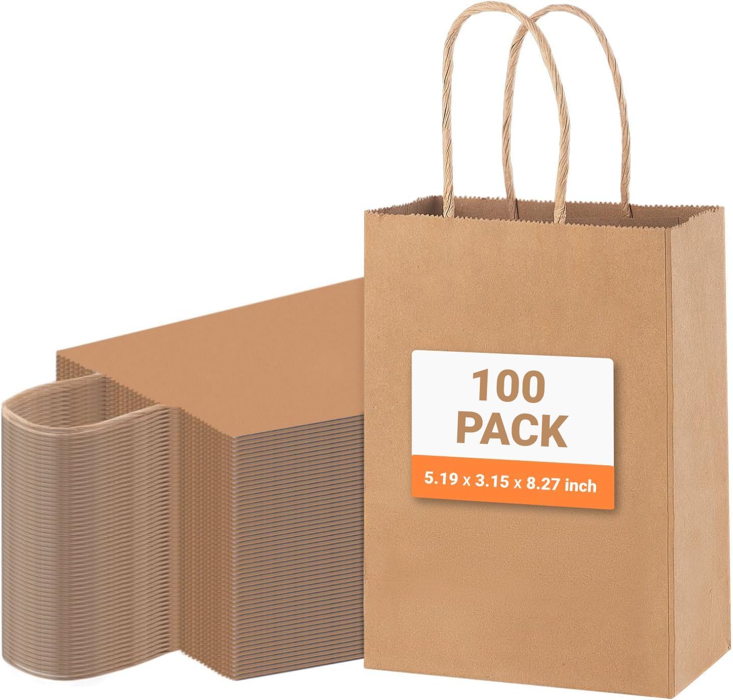 25Pcs Paper Party Bags,ELOKI Gift Paper Bags with Handles,Kraft Paper ...