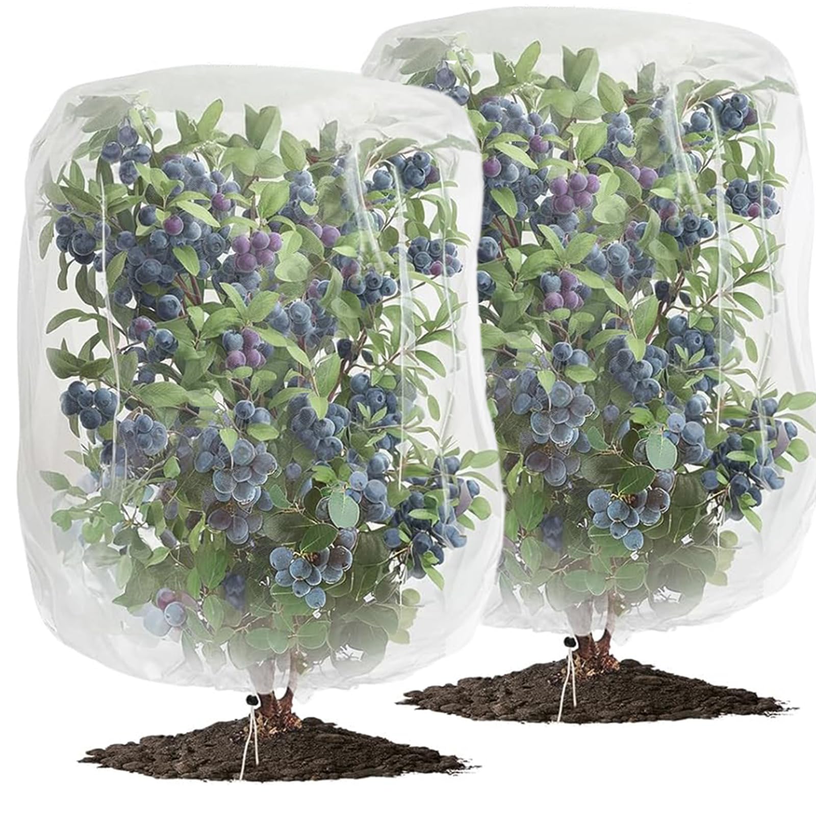 OAHAO 2 Pack Insect Bird Barrier Netting Mesh with Drawstring,Garden ...