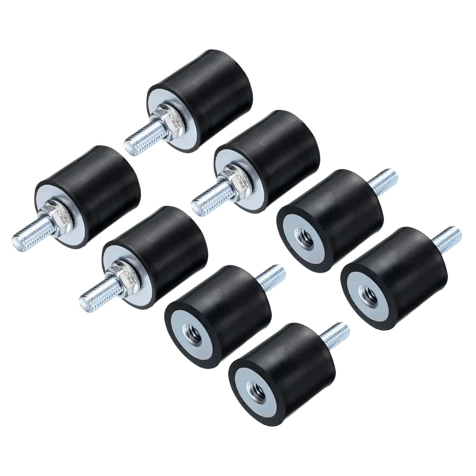 sourcing map 8pcs M8x23mm Rubber Isolator Mounts with Studs 30x30mm ...