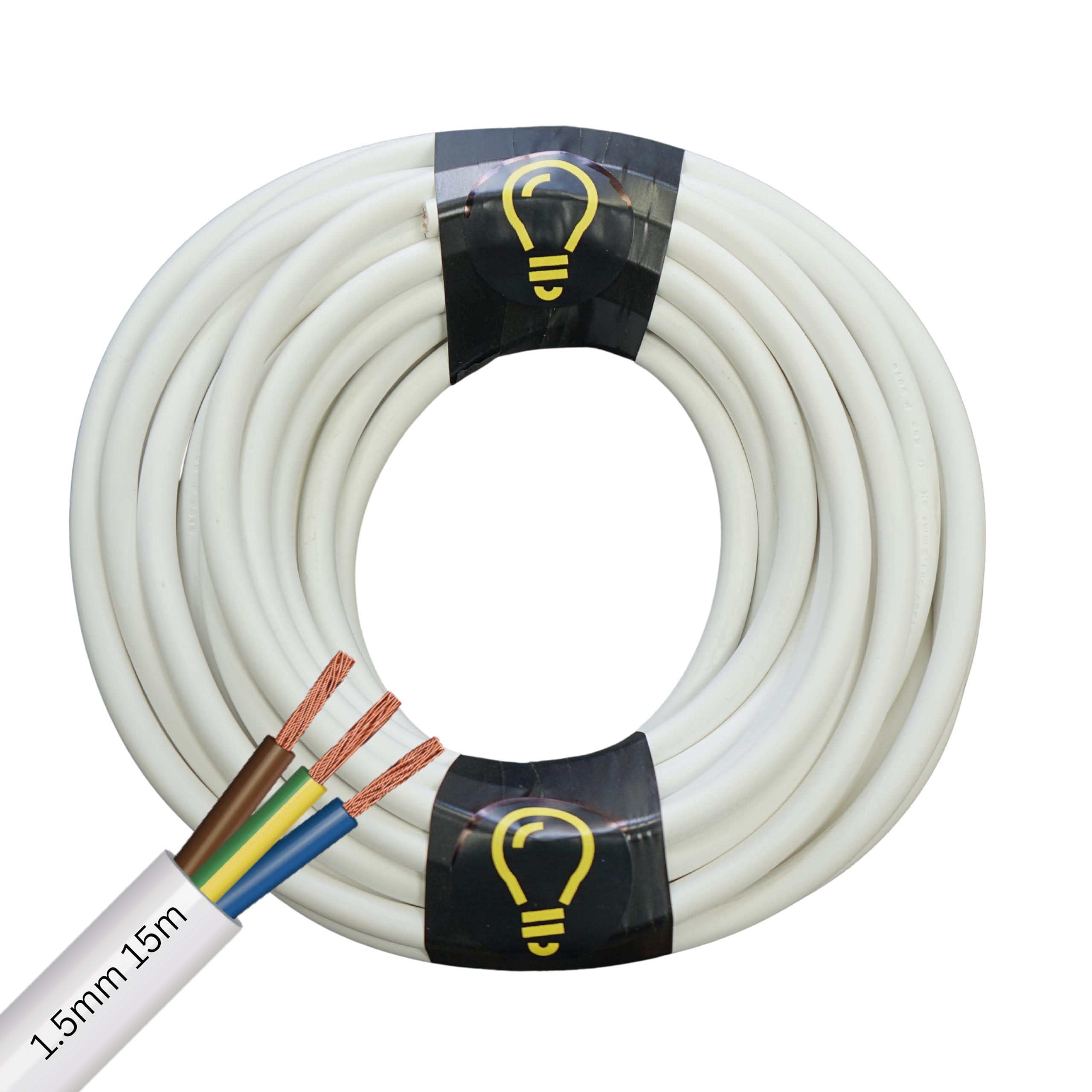 SHPELEC® FLEXIBLE White Cable 3183Y 0.75mm, 1.0mm, 1.5mm, 2.5mm BASEC ...