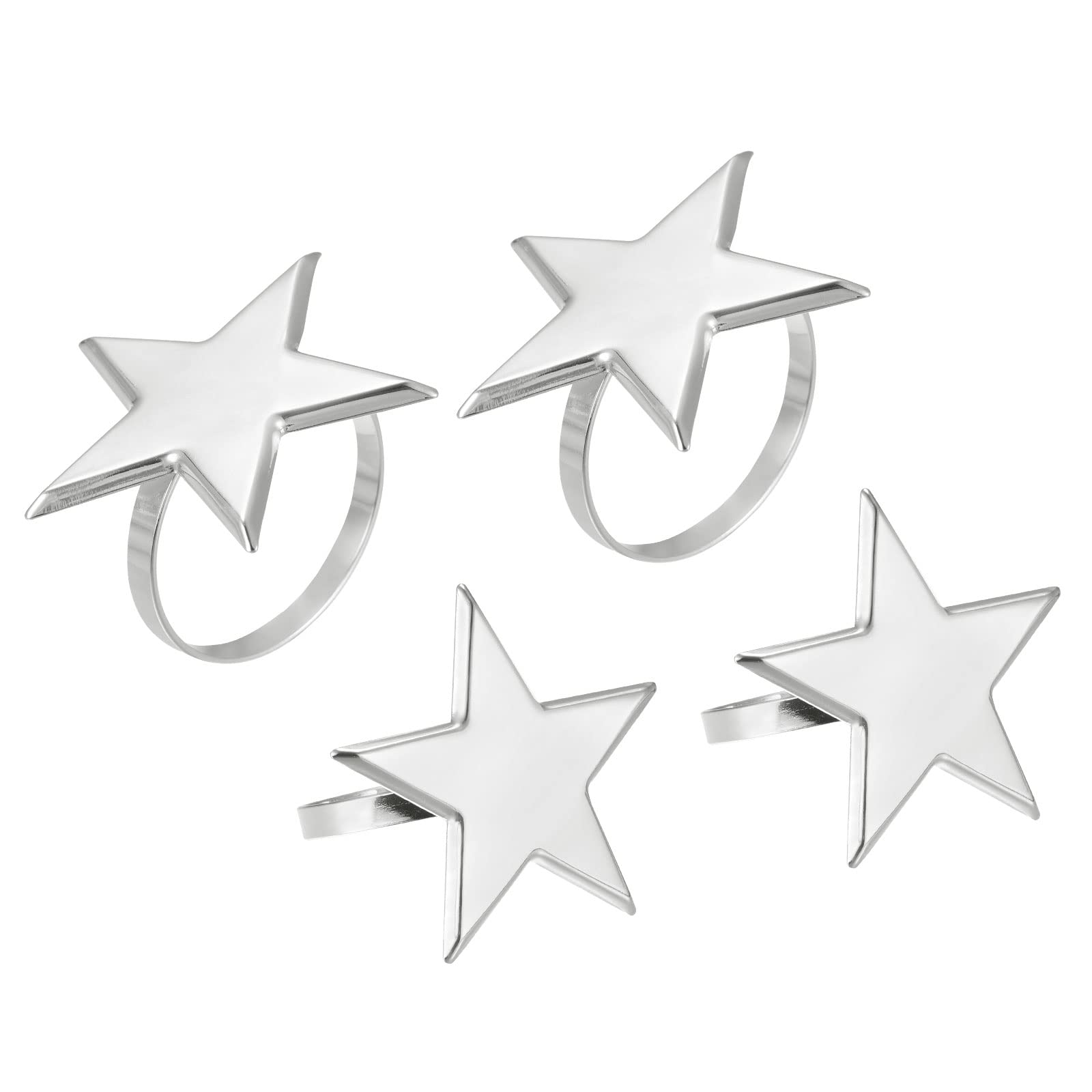 sourcing map Metal Napkin Rings, 4pcs Star Napkin Ring Holder Buckle ...