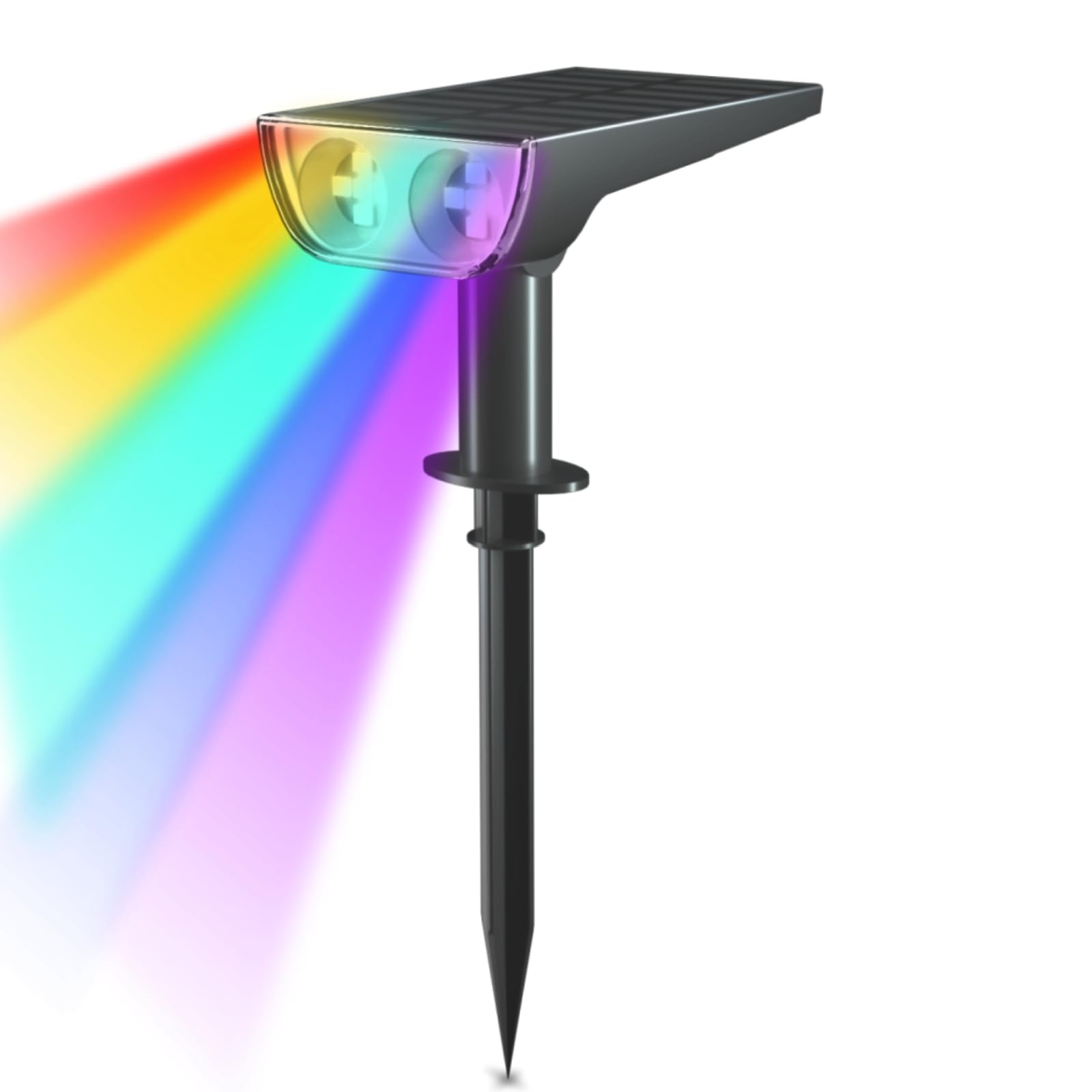 Aitesuo RGBW Solar Outdoor Lights, Color Changing Solar Spotlight ...