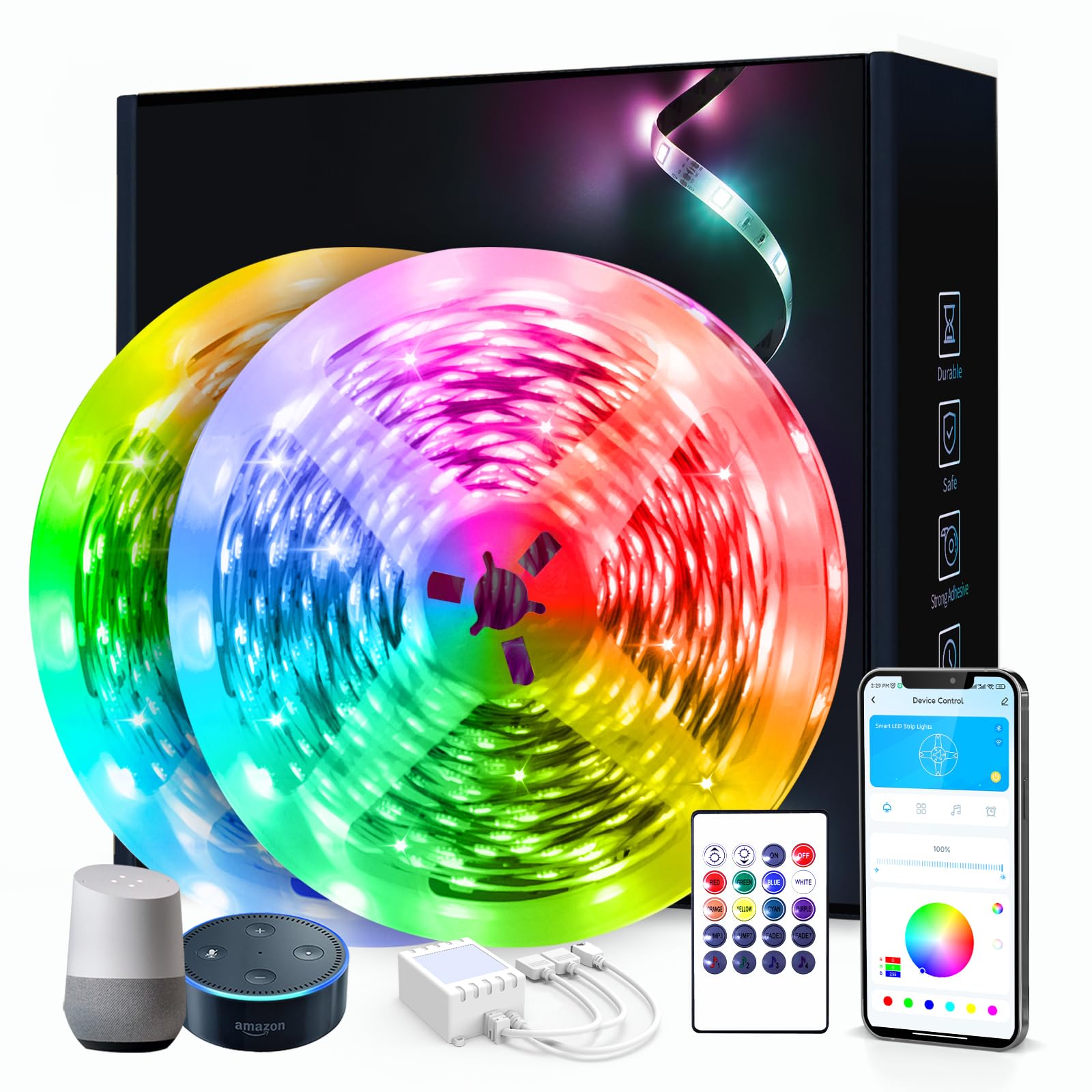 phopollo Smart WiFi Led Strip Light for Bedroom 20m Compatible with ...