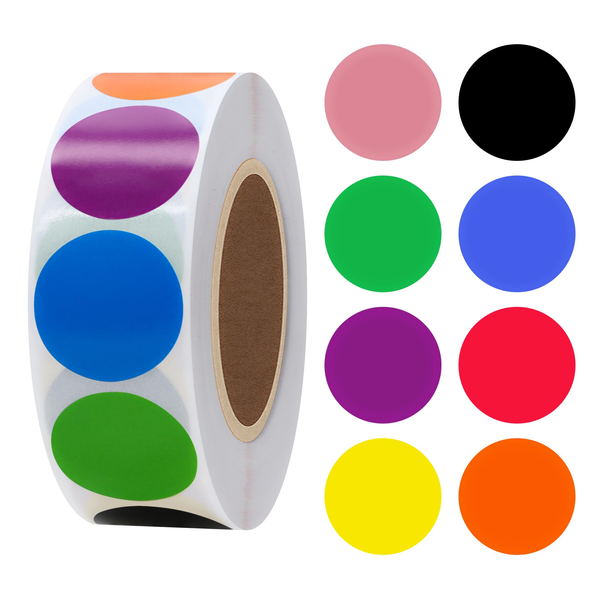 Hycodest 1 inch Red Circle Coloured Stickers Sticky Dots Color Coding ...