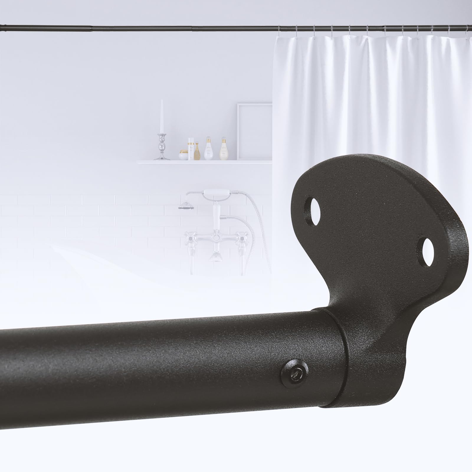 Shower Curtain Rod 112-271 cm, Frosted Black